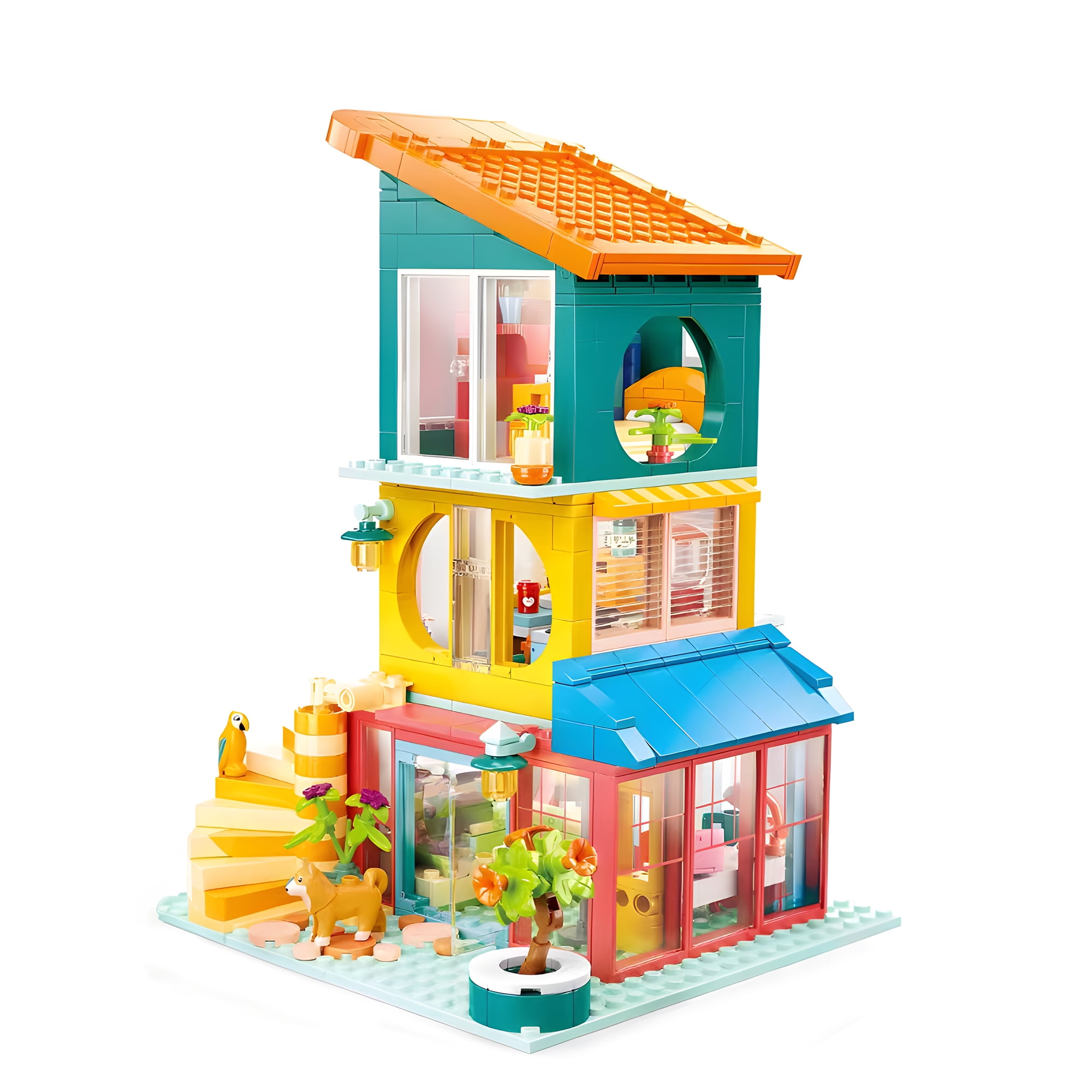 MACTANO House Building Block Set Stacked Houses Building Kit Toy for ...