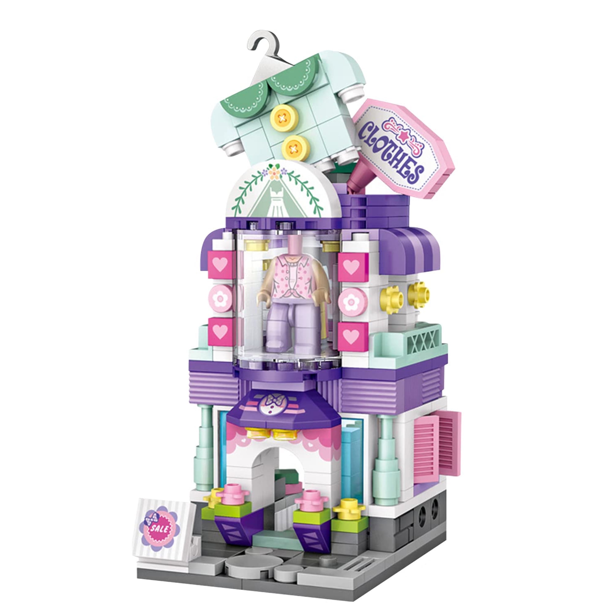 MACTANO House Mini Building Block Set Clothing Shop Building Kit ...