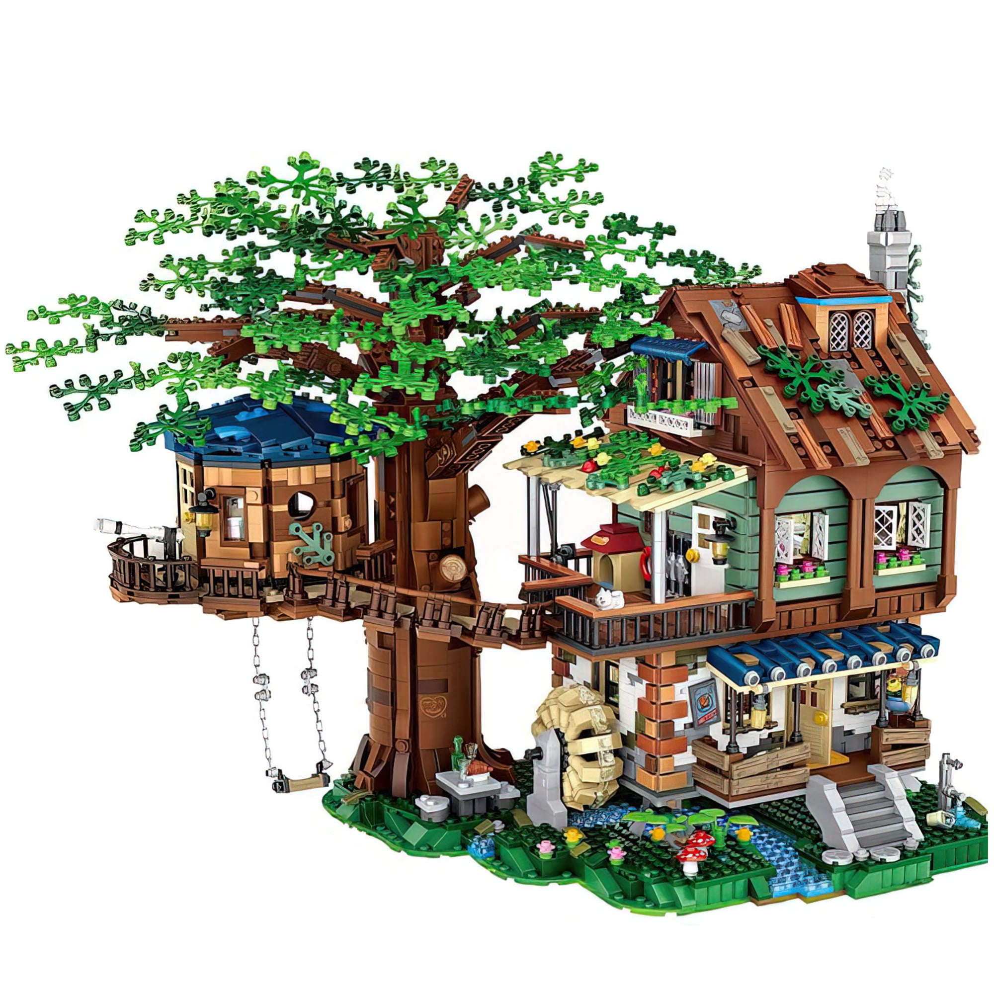 MACTANO Treehouse Building Block Toy Set, Mini Forest House Kit for ...