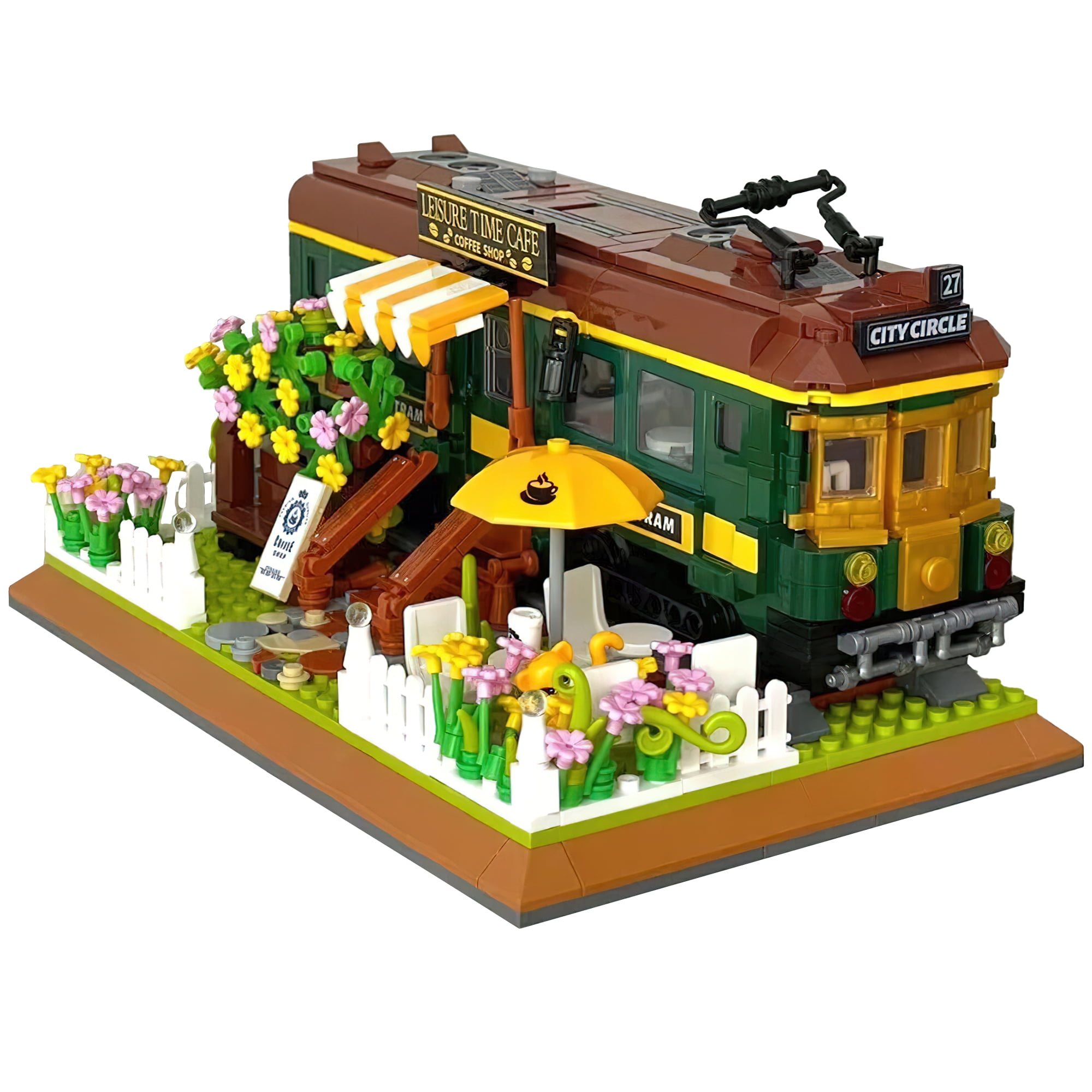 MACTANO House Mini Building Block Set Train Coffee Shop City Street ...