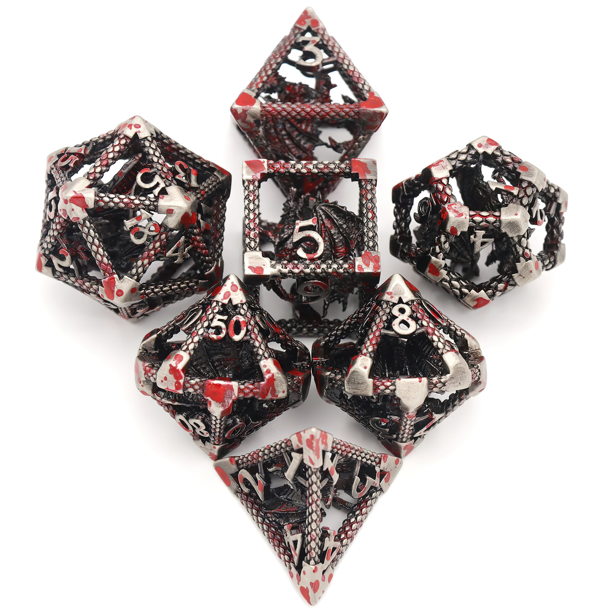 MACTANO Metal DND Dice Set Dungeons and Dragons Dice Set RPG MTG Board ...