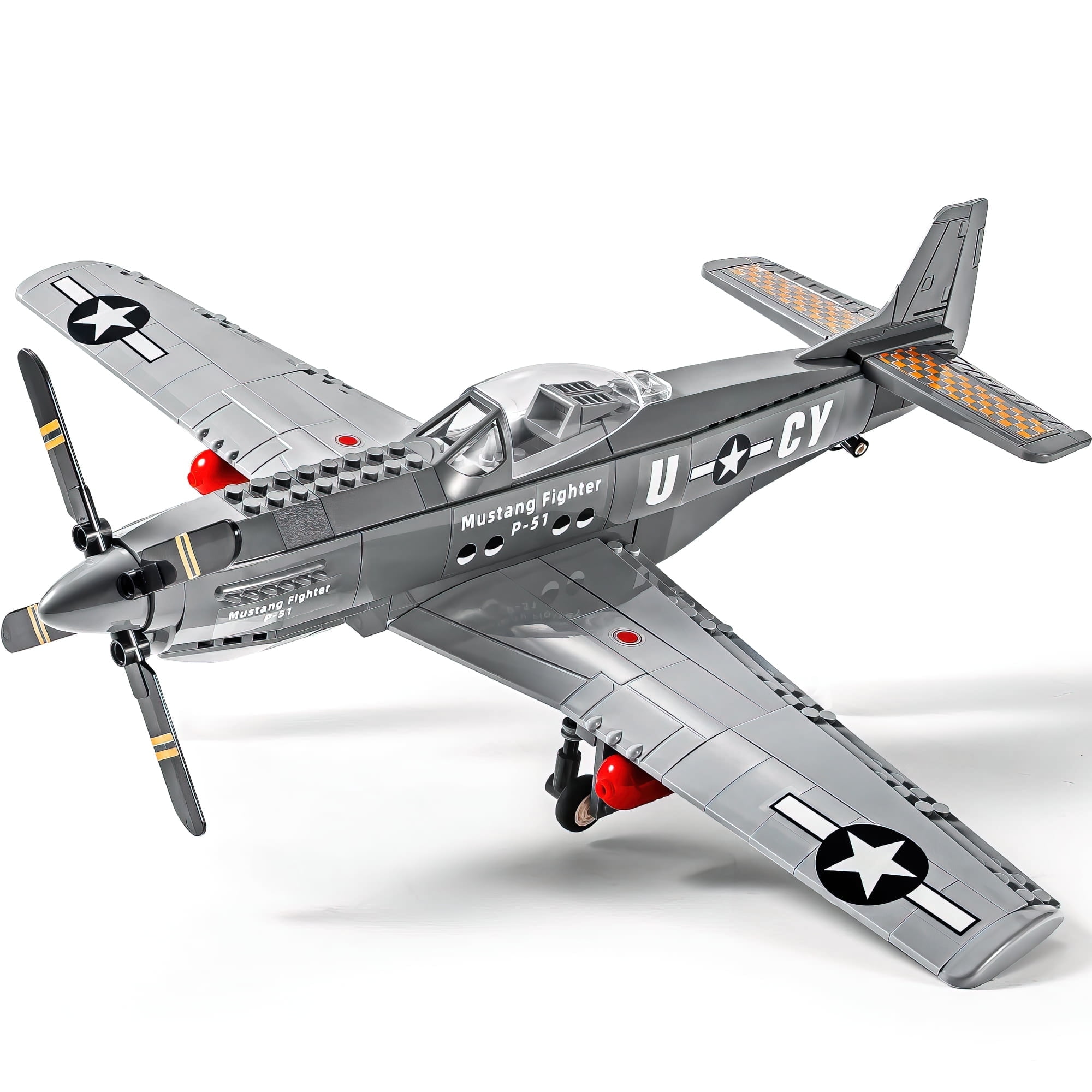 Free Shipping! MACTANO Military Airplane Building Block Set P-51 ...