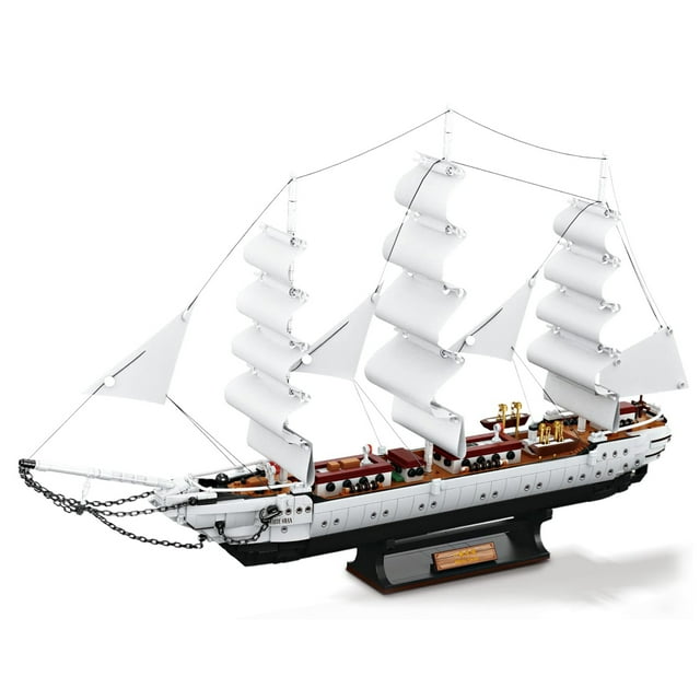MACTANO Building Block Set, White Swan Boat & Pirate Ship Kit Toy for ...