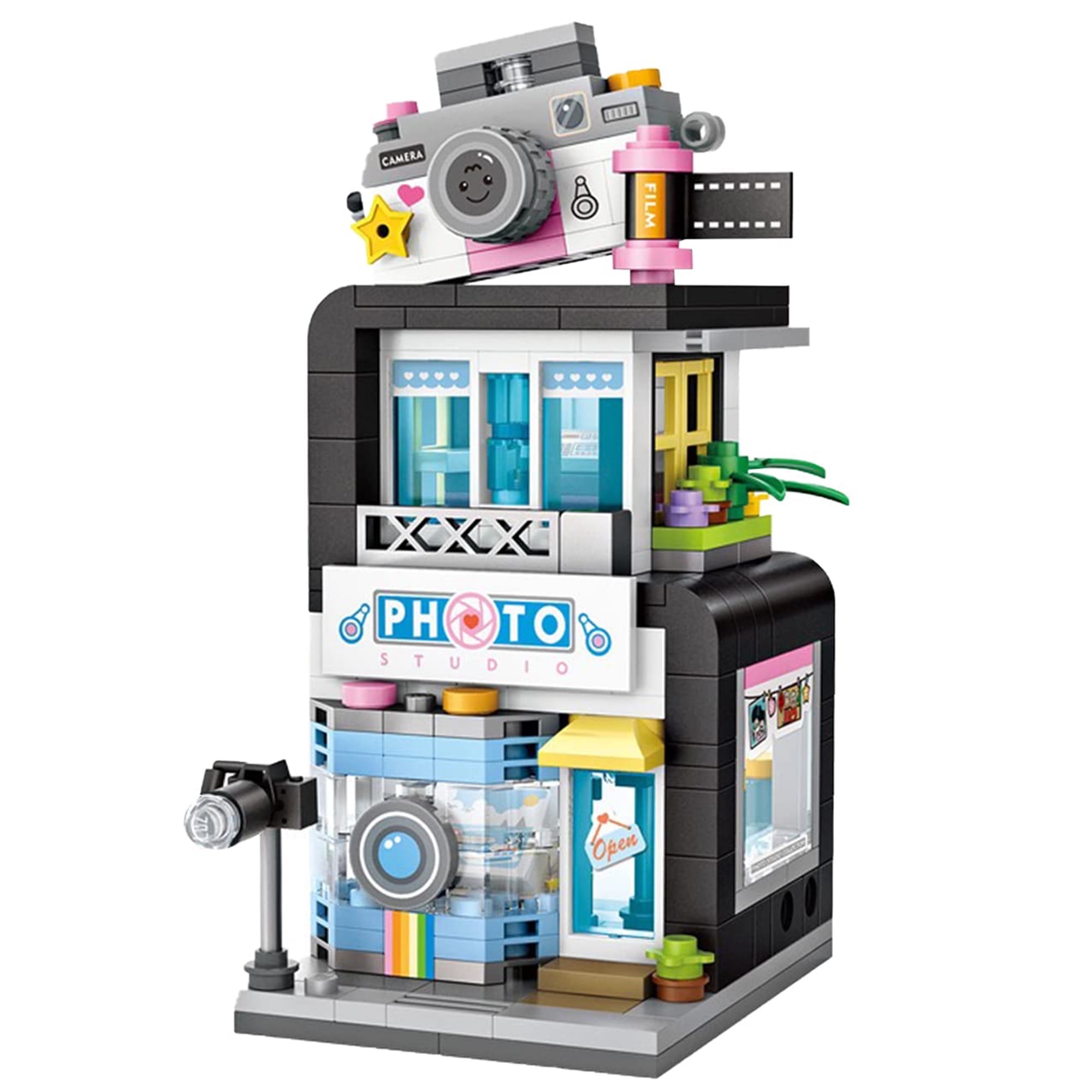 MACTANO Shop Mini Building Block Set Photo Studio Street View Plastic ...