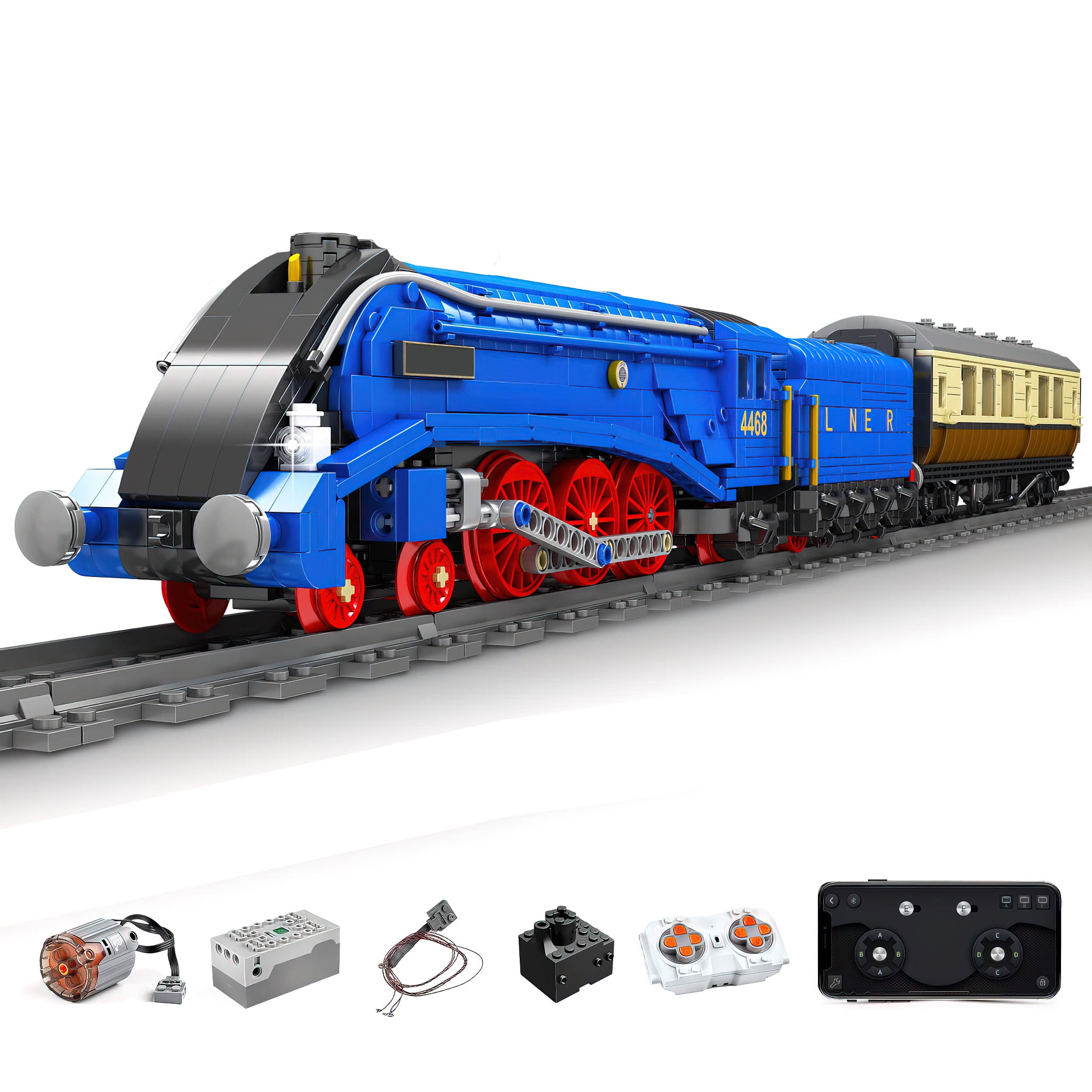 MACTANO Train Building Block Set Mallard Steam Train Locomotive ...