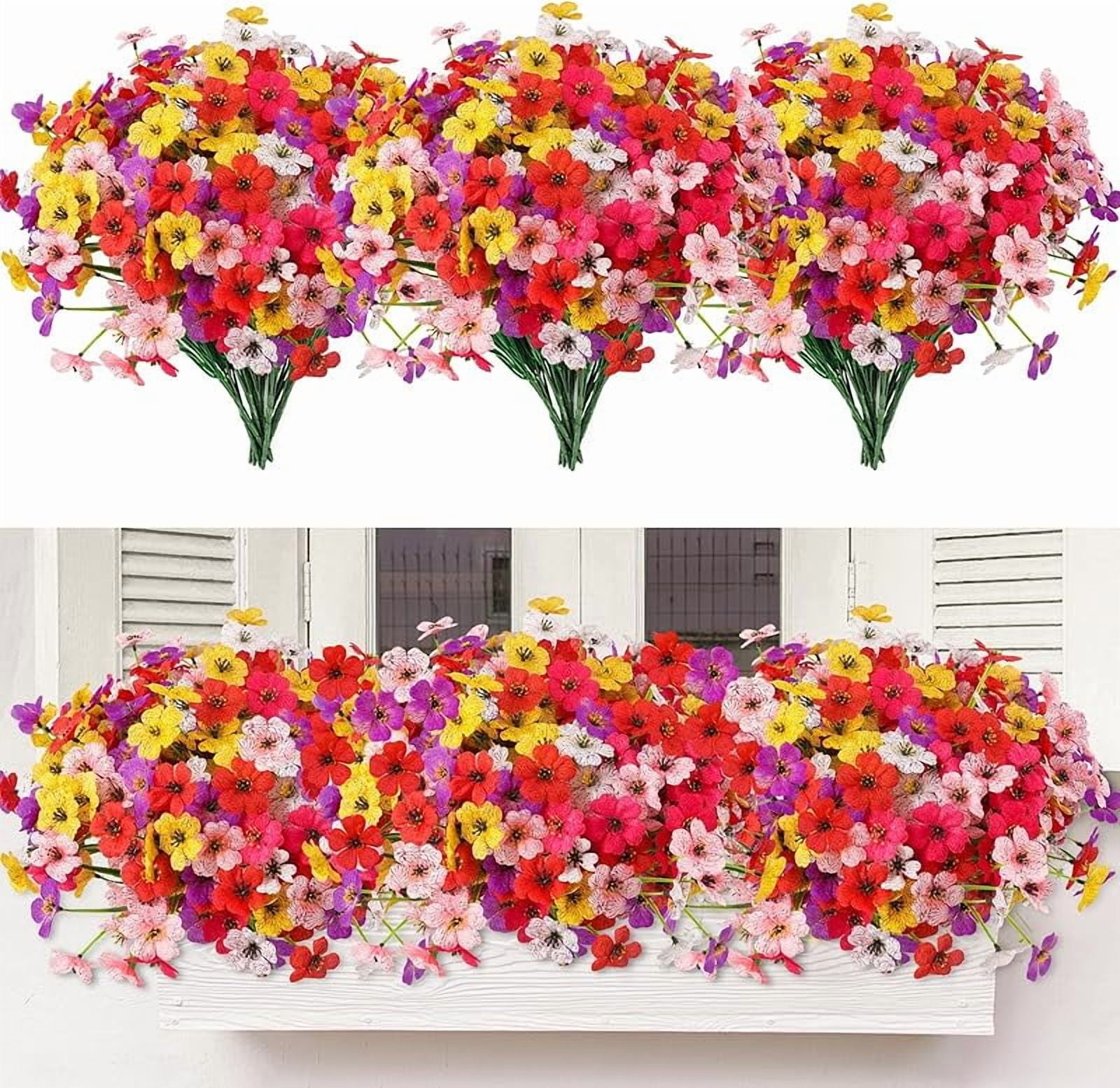 MACTING Fall Artificial Flowers for Outdoors 12 Bundles Faux Mums ...