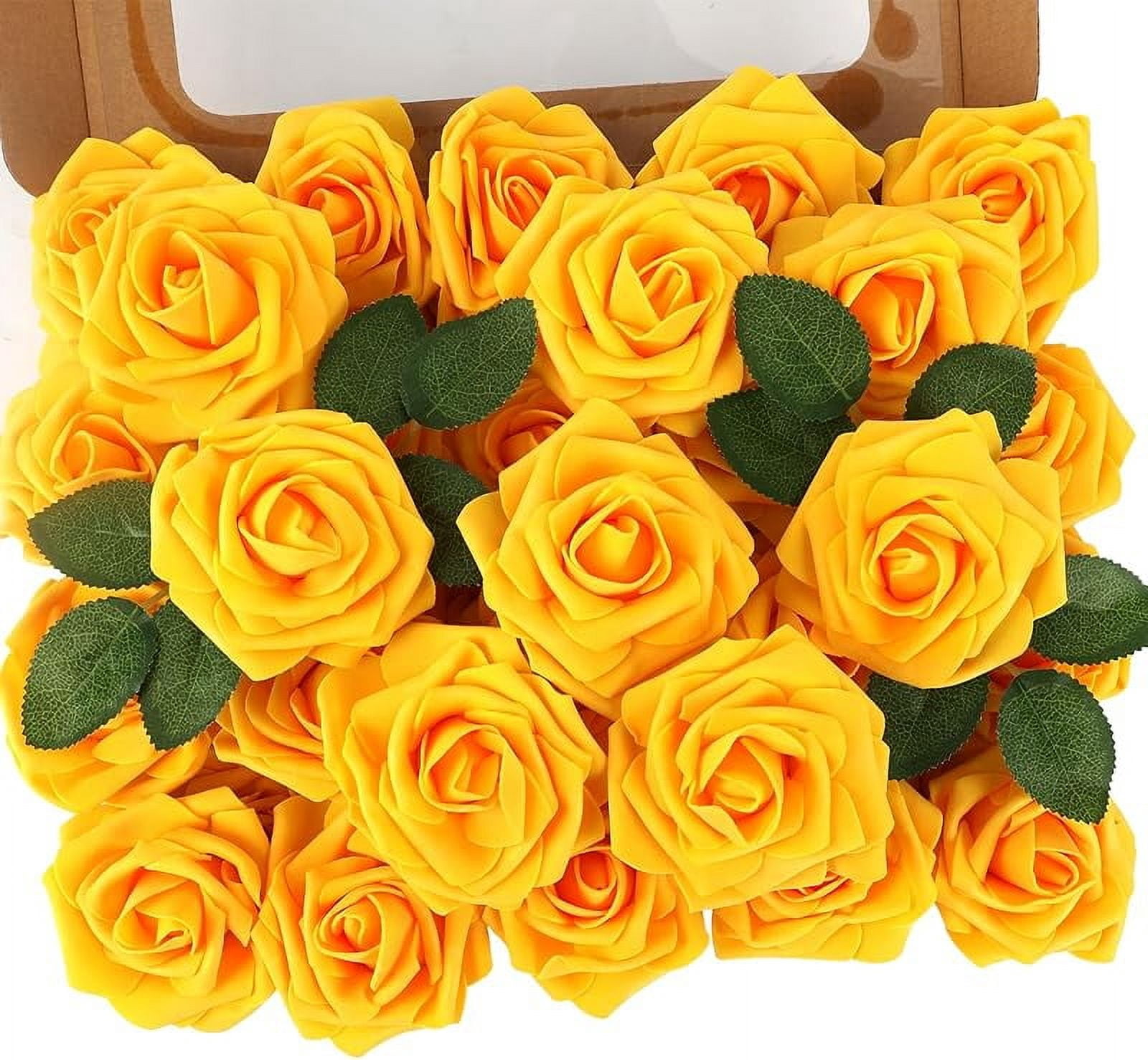 MACTING Purple Artificial Flowers 30PCS Fake Roses with Stem Real Soft ...
