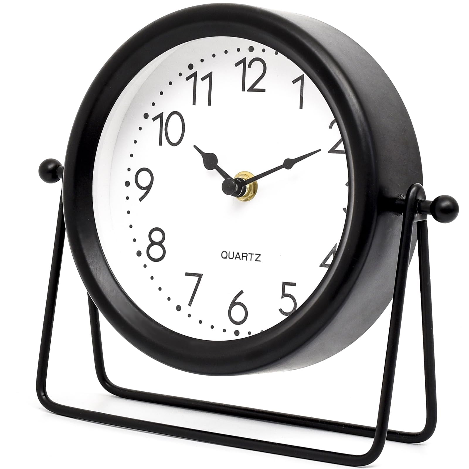 MACVAD Vintage Black Table Clock on Stand, Decorative Desk and Shelf ...