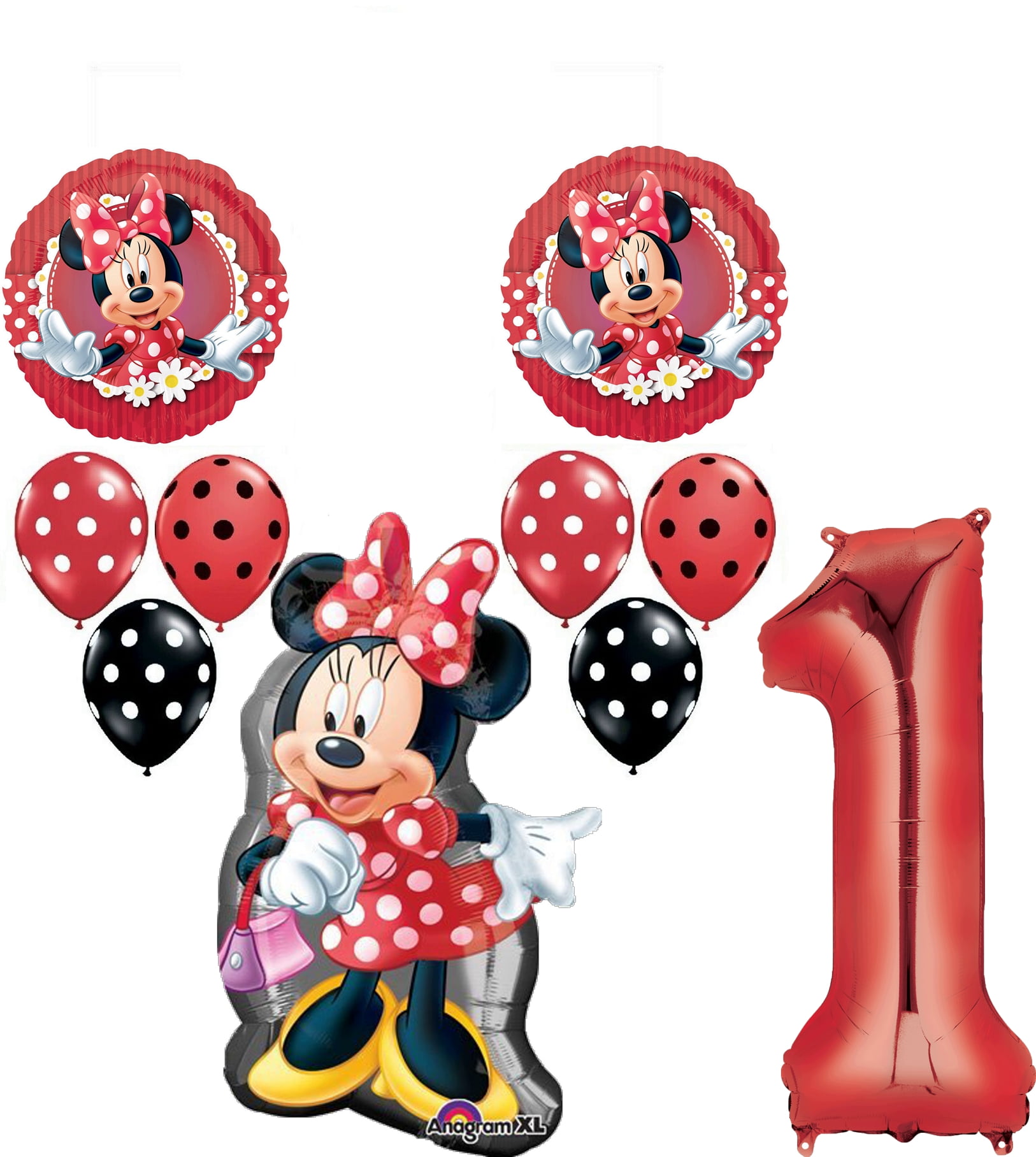 MAD About Minnie Mouse Red 1st Birthday Party Balloons Decorations ...