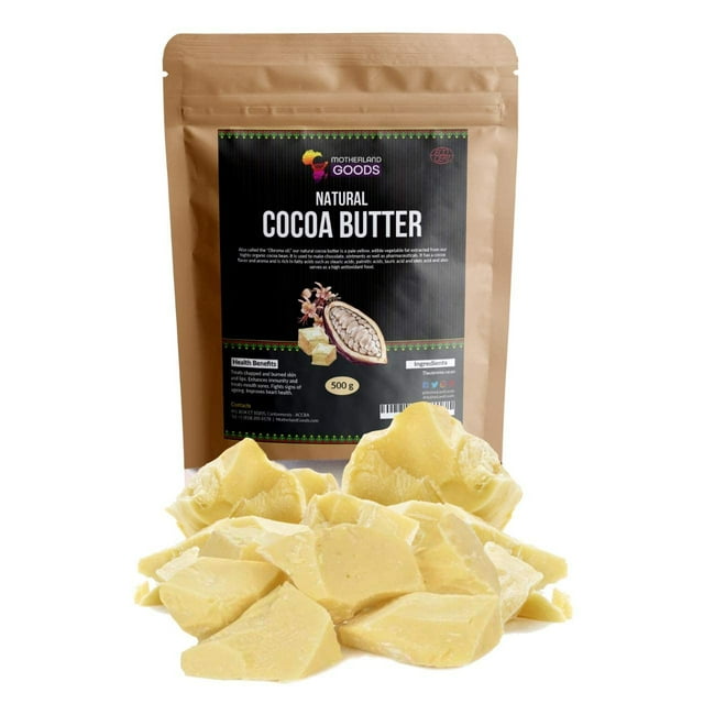 MADALAND Natural Cocoa Butter Chunks - Organic & Raw Unrefined Body Moisturizer - Use as Lotion ...