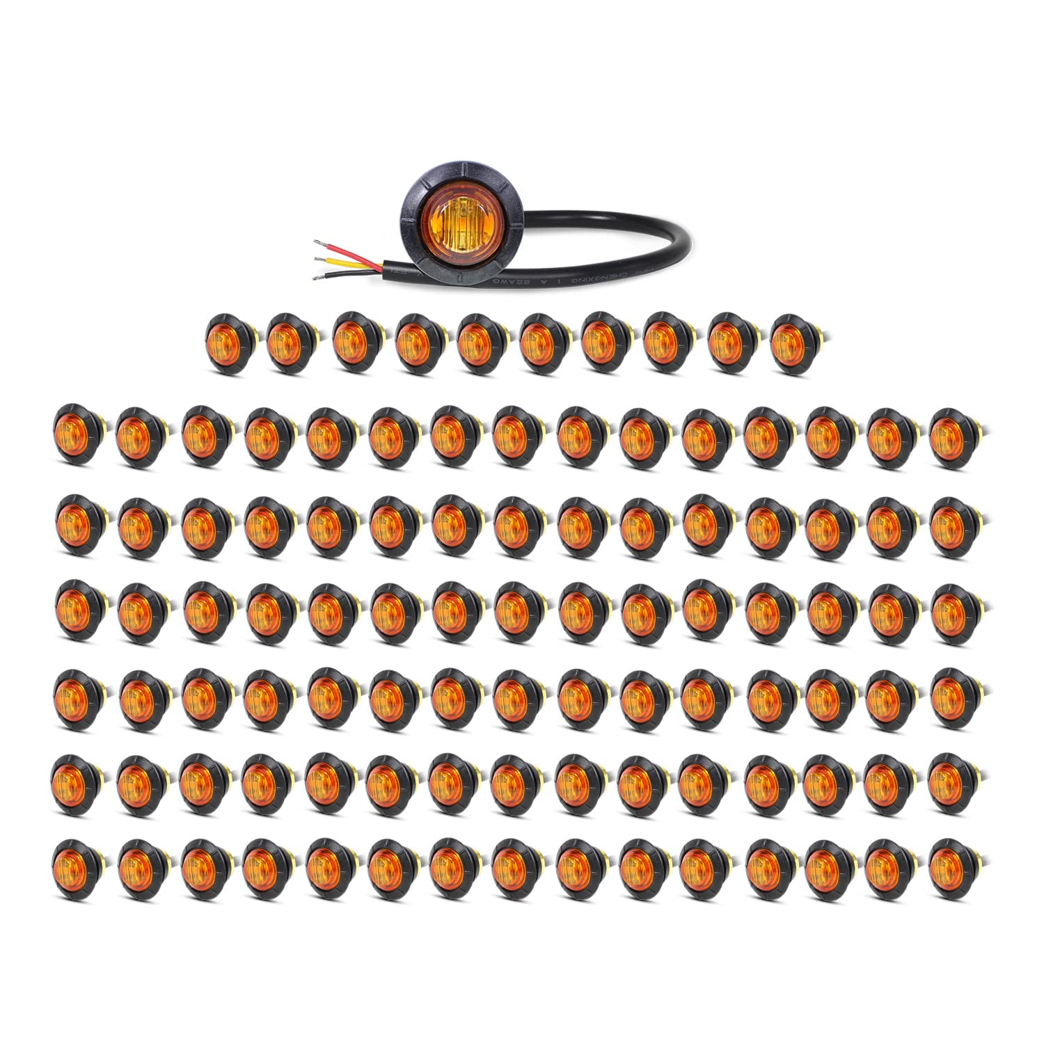 MADCATZ Meerkatt 3/4 Inch Round Amber Lights 2Step 3 LED Mini Side ...