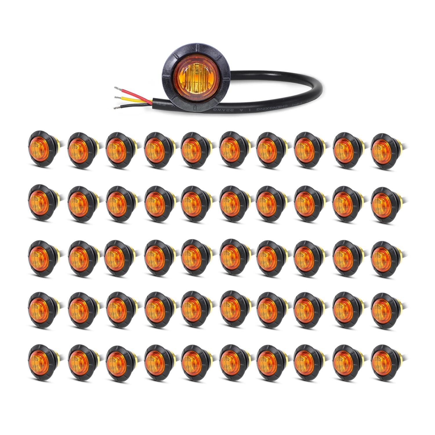 MADCATZ Meerkatt Pack of OIF8 50 Amber 3 LED Round Lamp Indicator Side ...