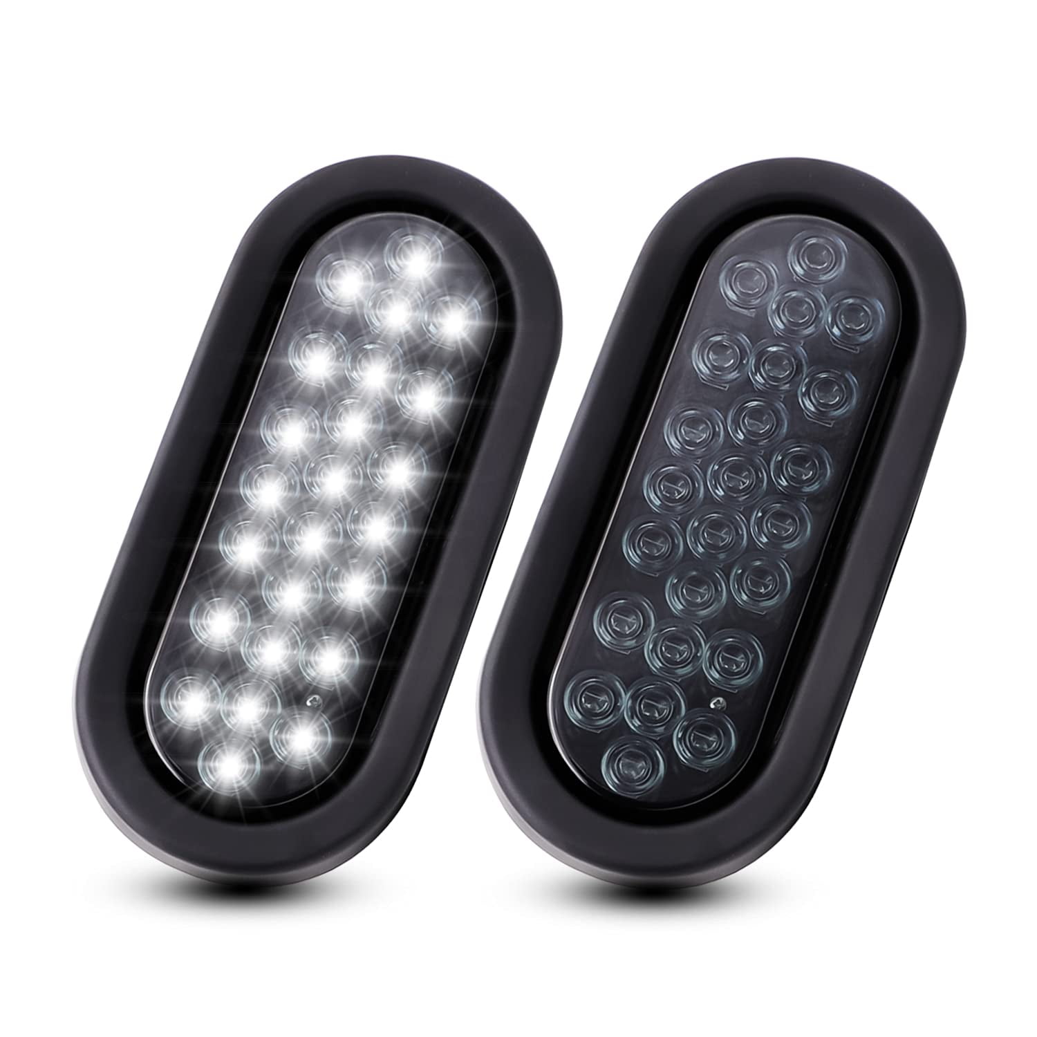 MADCATZ (Pack of 2) 6 Inch Oval Smoked Lens Amber LED Sealed Turn ...