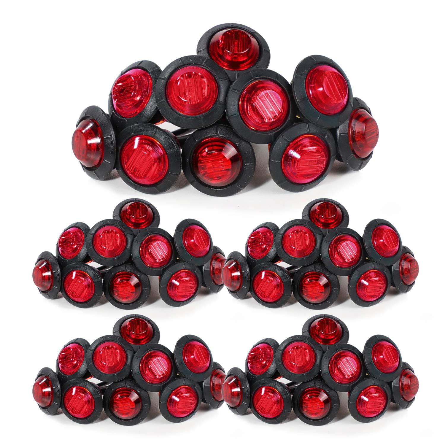 MADCATZ (Pack of 50) RRF12 Red 3/4 inch Bullet 3 LED Side Led Marker ...
