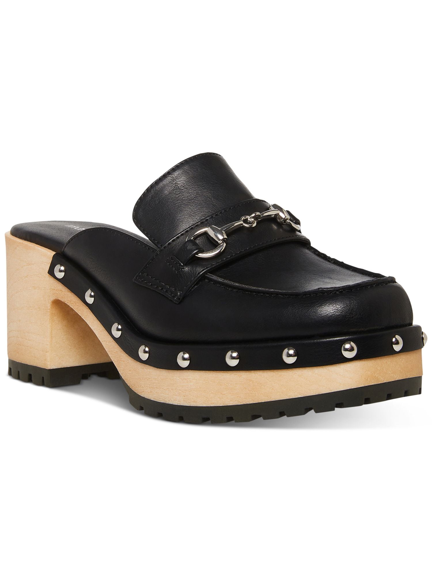 MADDEN GIRL Womens Black 1 Platform Studded Suzanne Square Toe Block ...