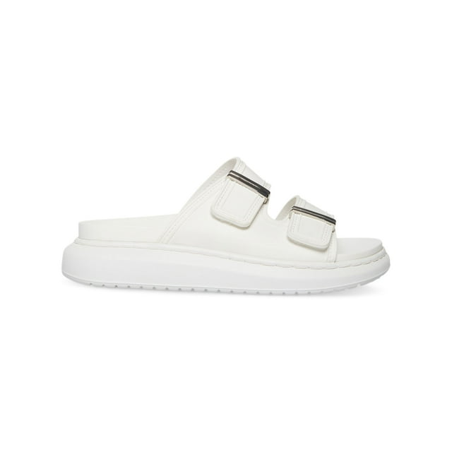 MADDEN GIRL Womens White Adjustable Strap Comfort Kingsley Round Toe ...