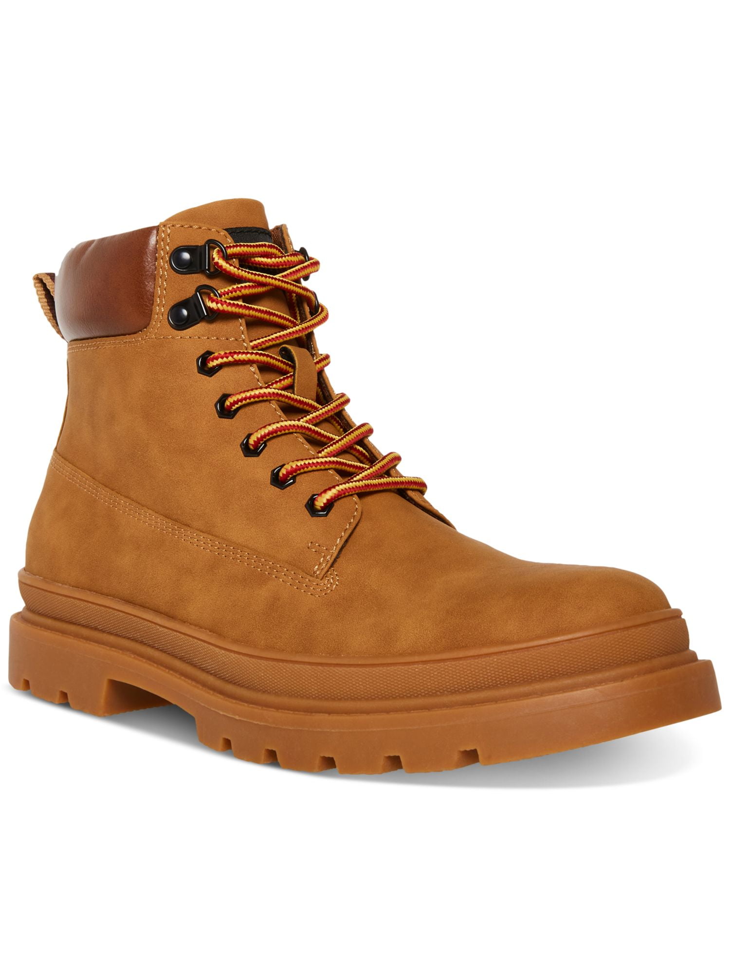 MADDEN Mens Brown Heel Pull-Tab Lug Sole Padded Glixxo Round Toe Block ...
