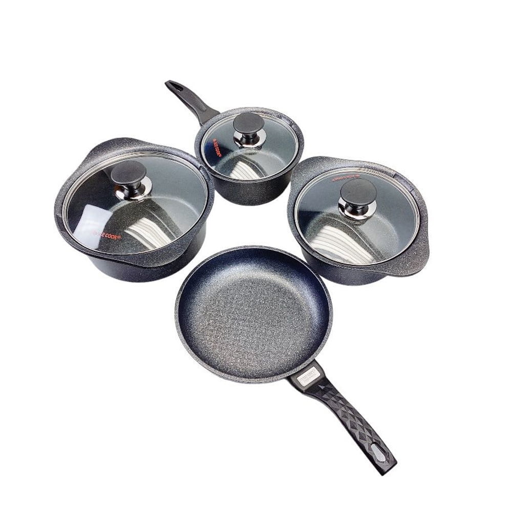 MADE IN KOREA Nonstick Pots and Pans Induction Marble Coating Cookware ...