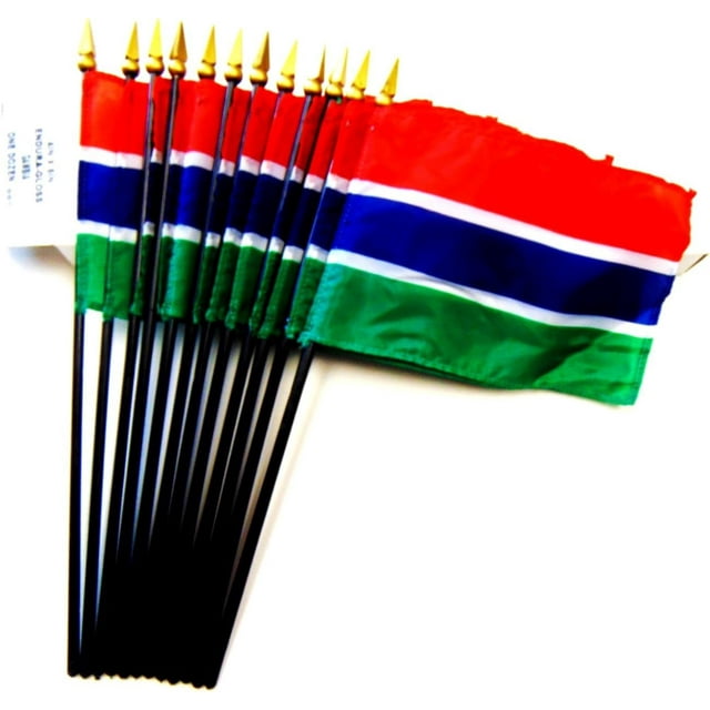 MADE IN USA!! Box of 12 Gambia 4"x6" Miniature Desk & Table Flags; 12 ...