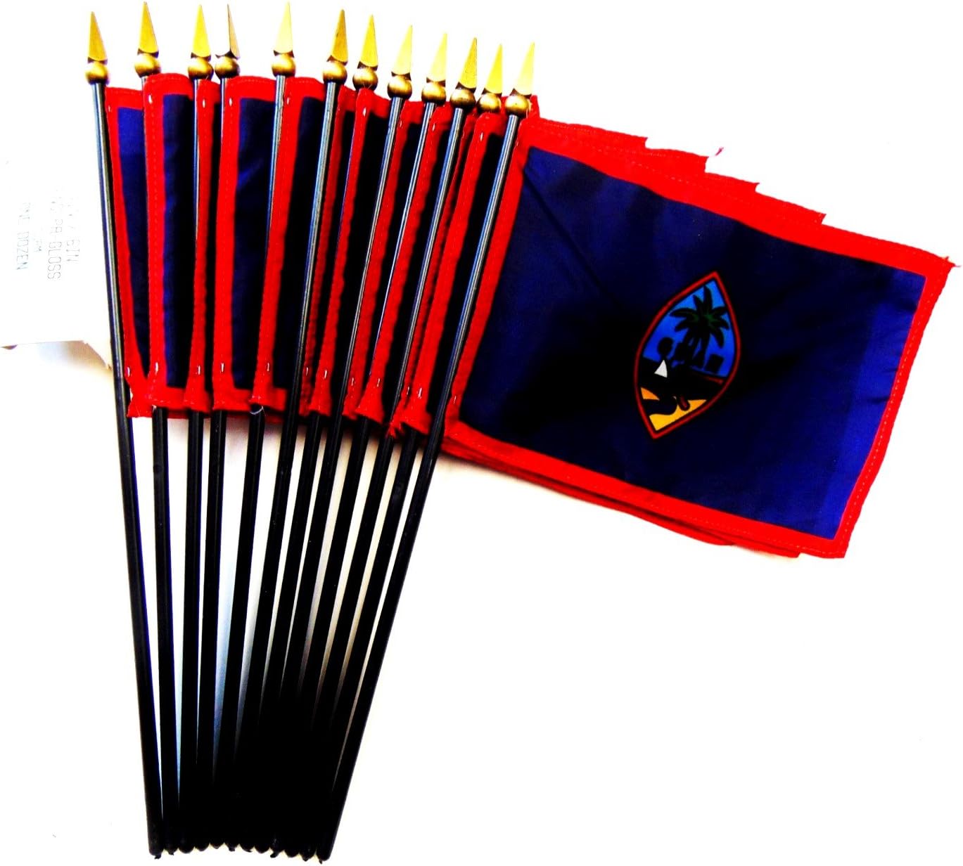 MADE IN USA!! Box of 12 Guam 4"x6" Miniature Desk & Table Flags; 12 ...