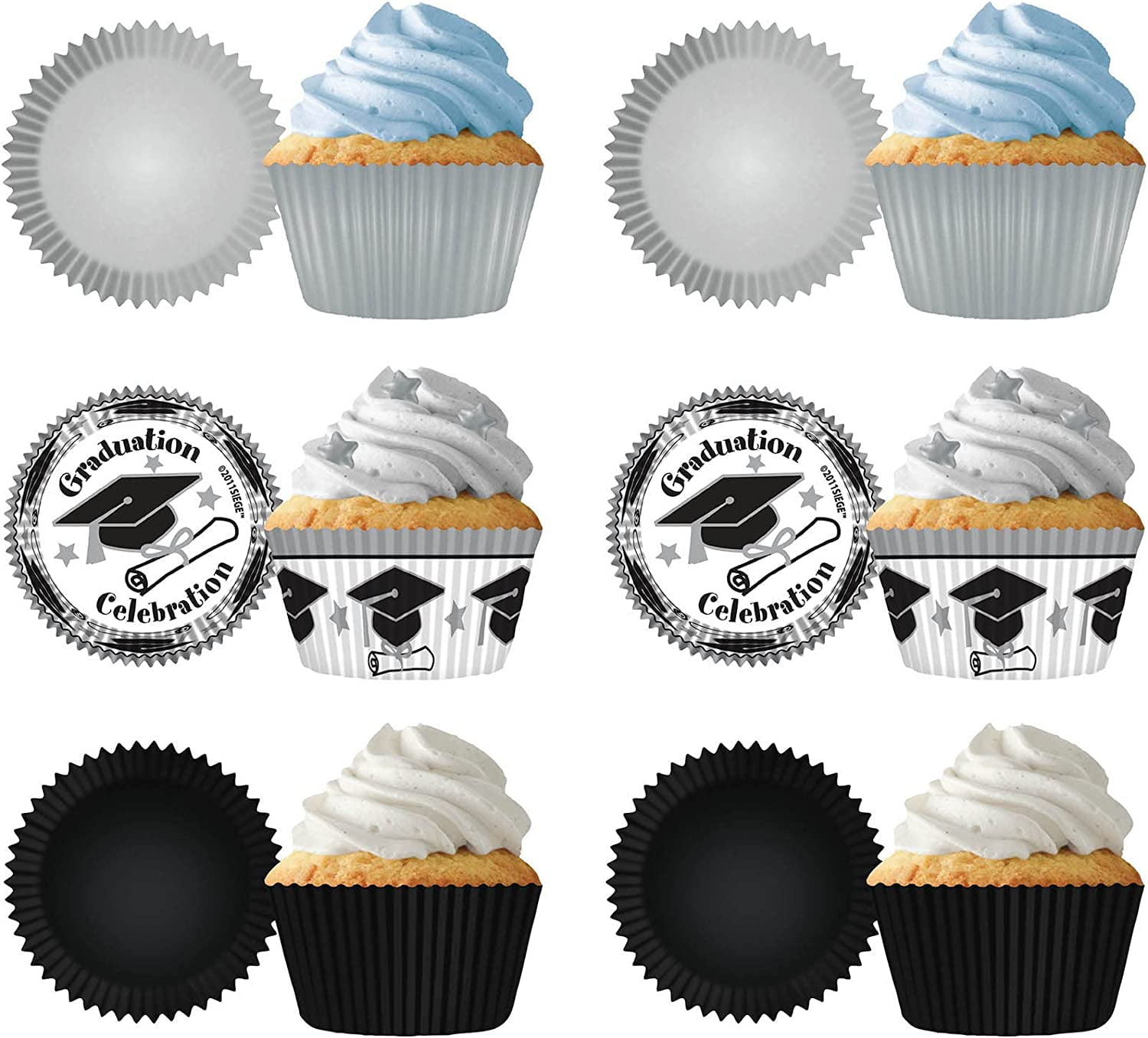 MADE IN USA Pack of 144 Thick Grease Resistant Fluted Cupcake Liners ...