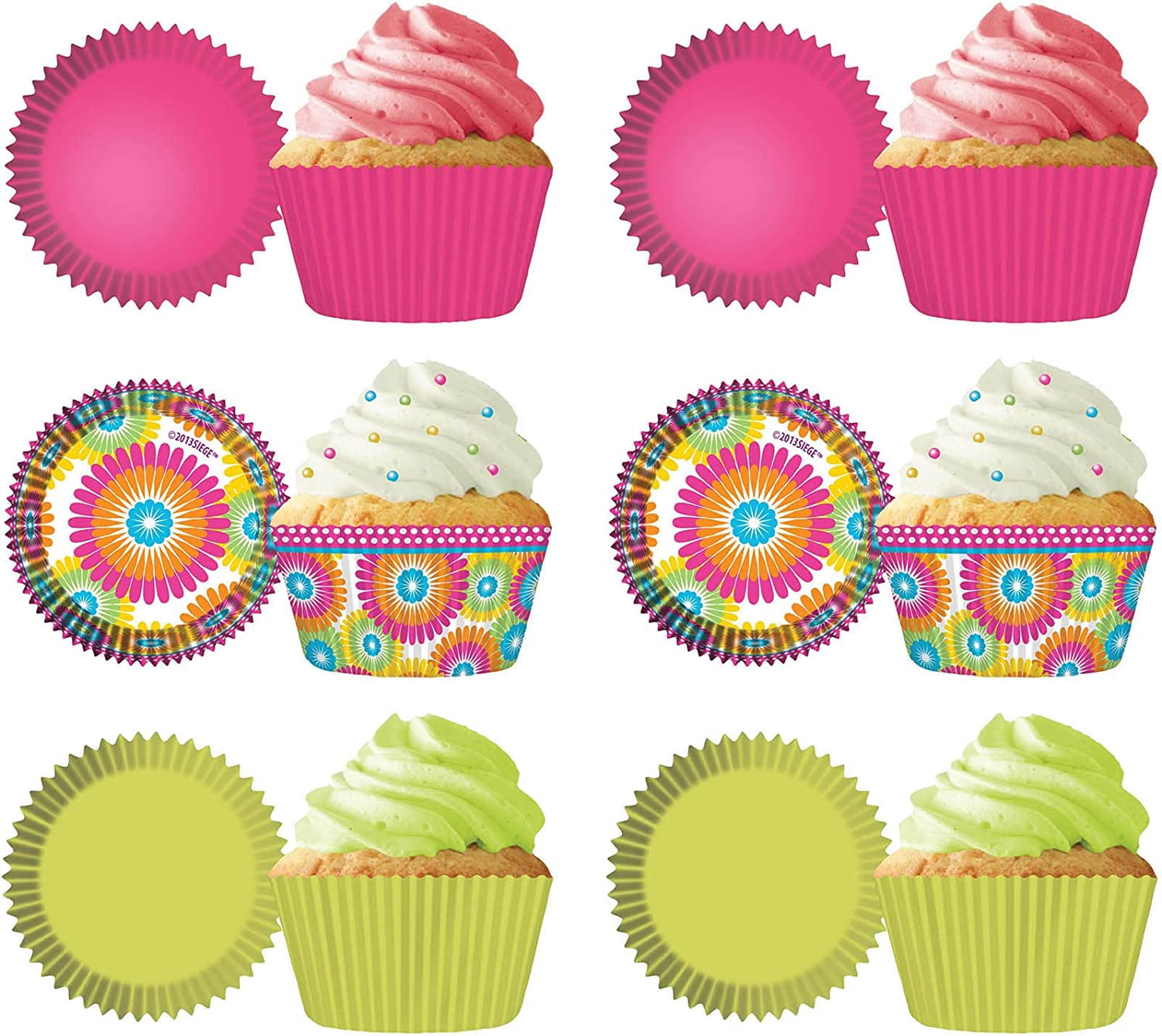 MADE IN USA Pack of 144 Thick Grease Resistant Fluted Cupcake Liners ...