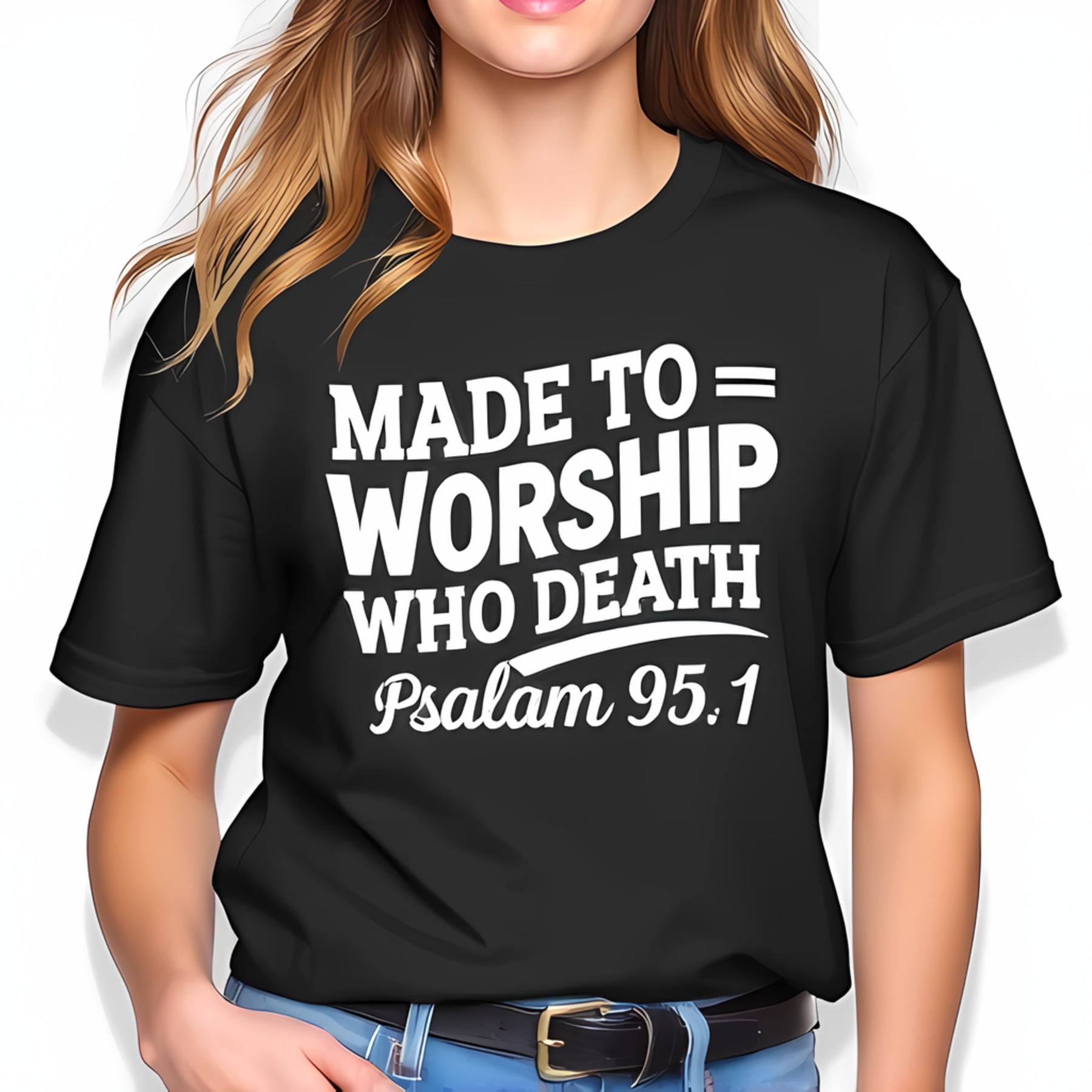 MADE TO WORSHIP WHO DEATH Cotton Short Sleeve T-Shirt - Bold Graphic ...