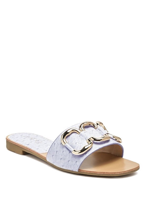 Metal Rings Flat Slides - Stylish & Comfortable | MADELEINE - Walmart.com