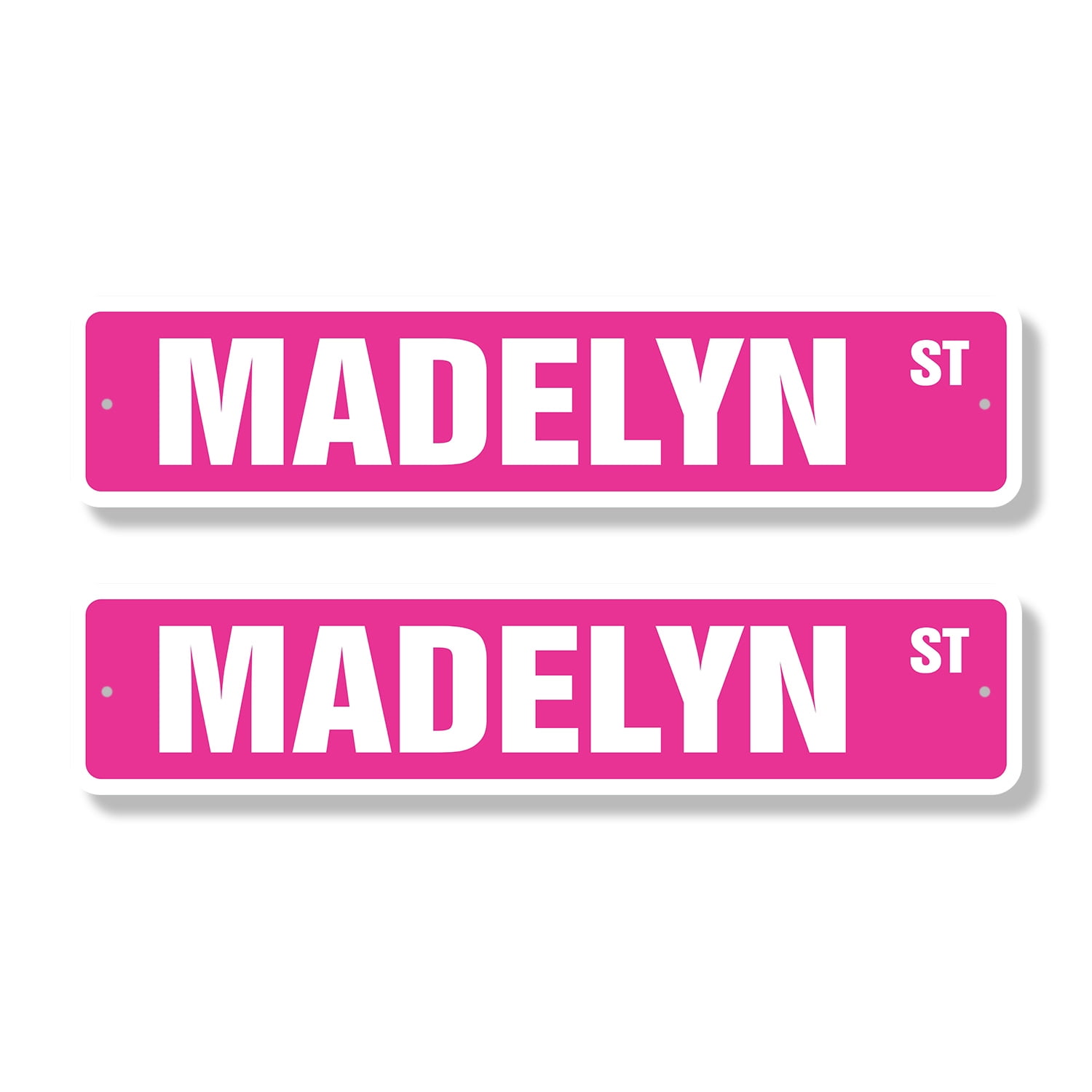 MADELYN Classic Street Sign (2 Pack) Childrens Name Room Sign Road Sign ...
