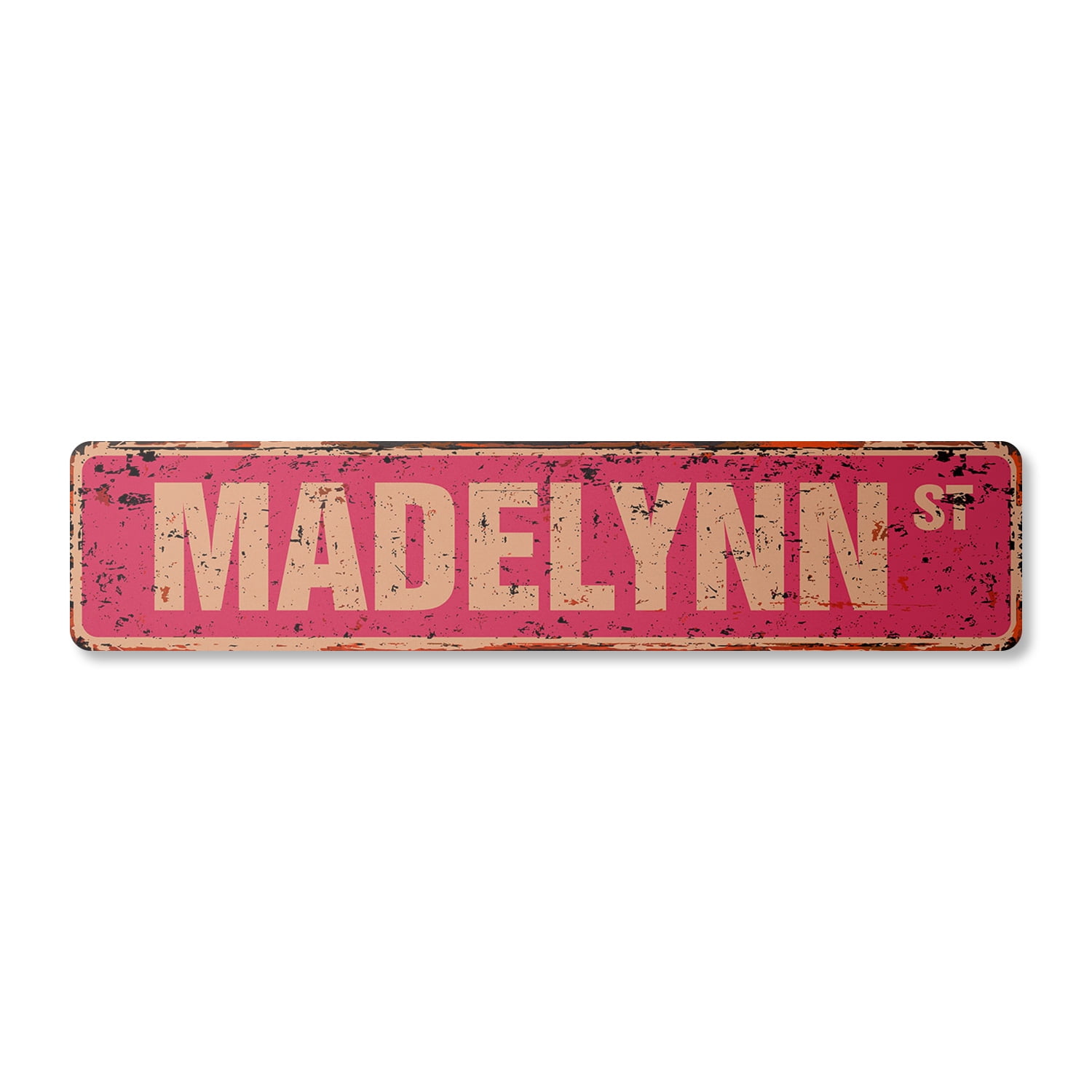 MADELYNN Vintage Plastic Street Sign Childrens Name Room Sign | Indoor ...