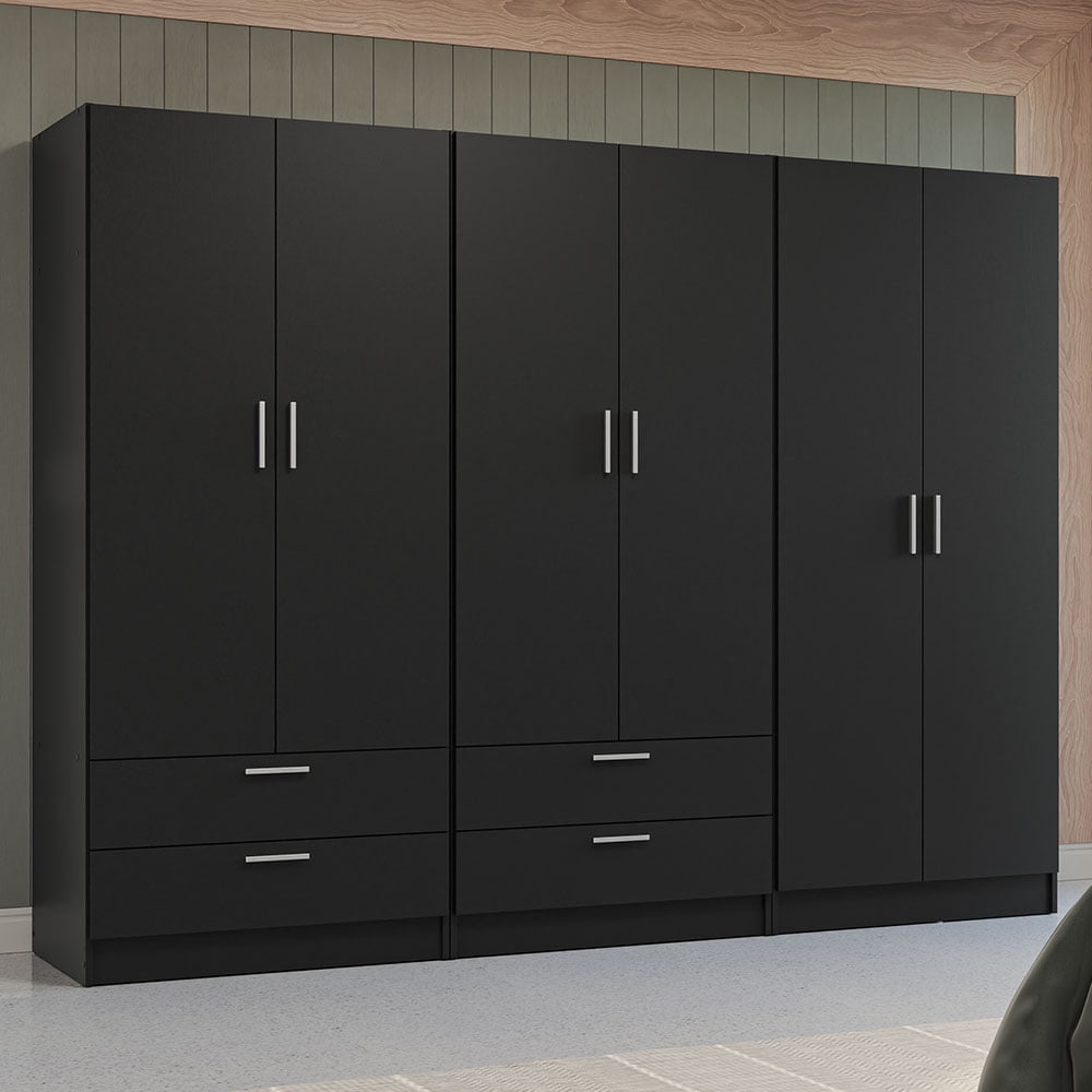 MADESA 6 Doors 4 Drawers Wardrobe Set Armoire Closet Bedroom Storage ...