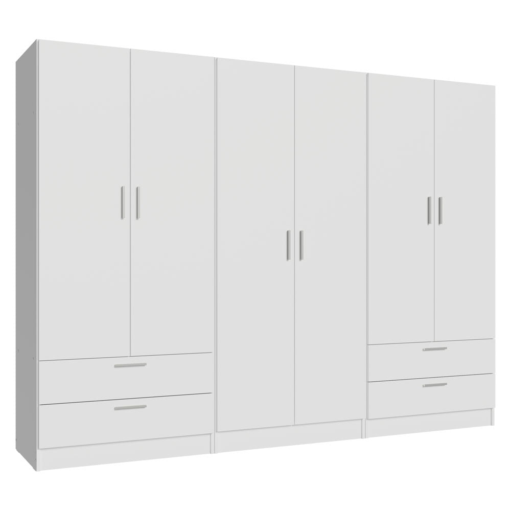 MADESA 6 Doors 4 Drawers Wardrobe Set Armoire Closet Bedroom Storage ...