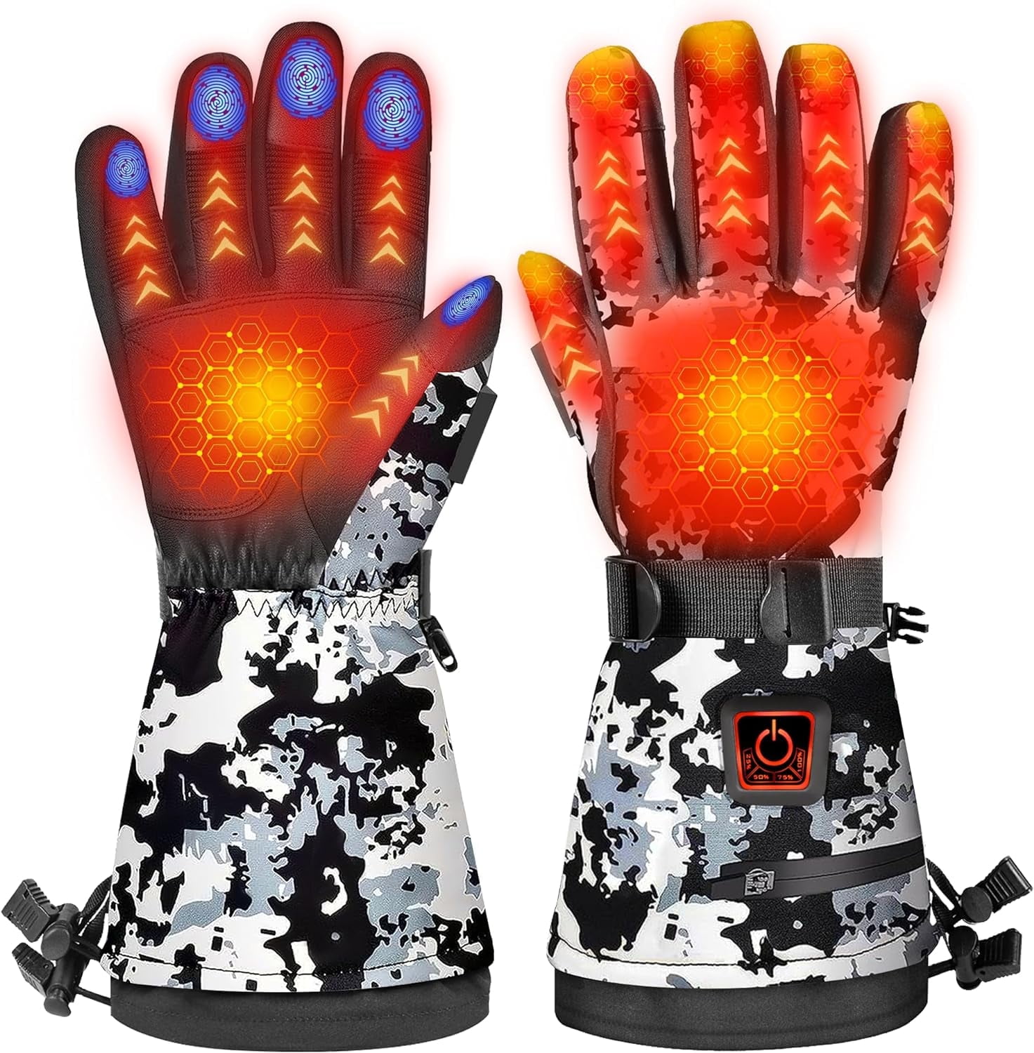 MADETEC 7.4V Heated Gloves for Men & Women, Touchscreen, Rechargeable, for Skiing, Hiking ...