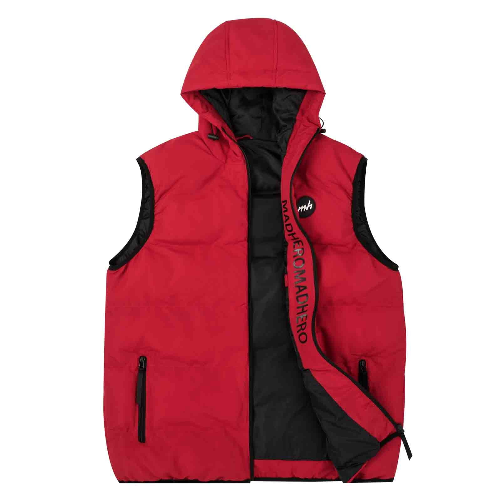 MADHERO Men's Lightweight Sleeveless Puffer Vest with Hood Water ...