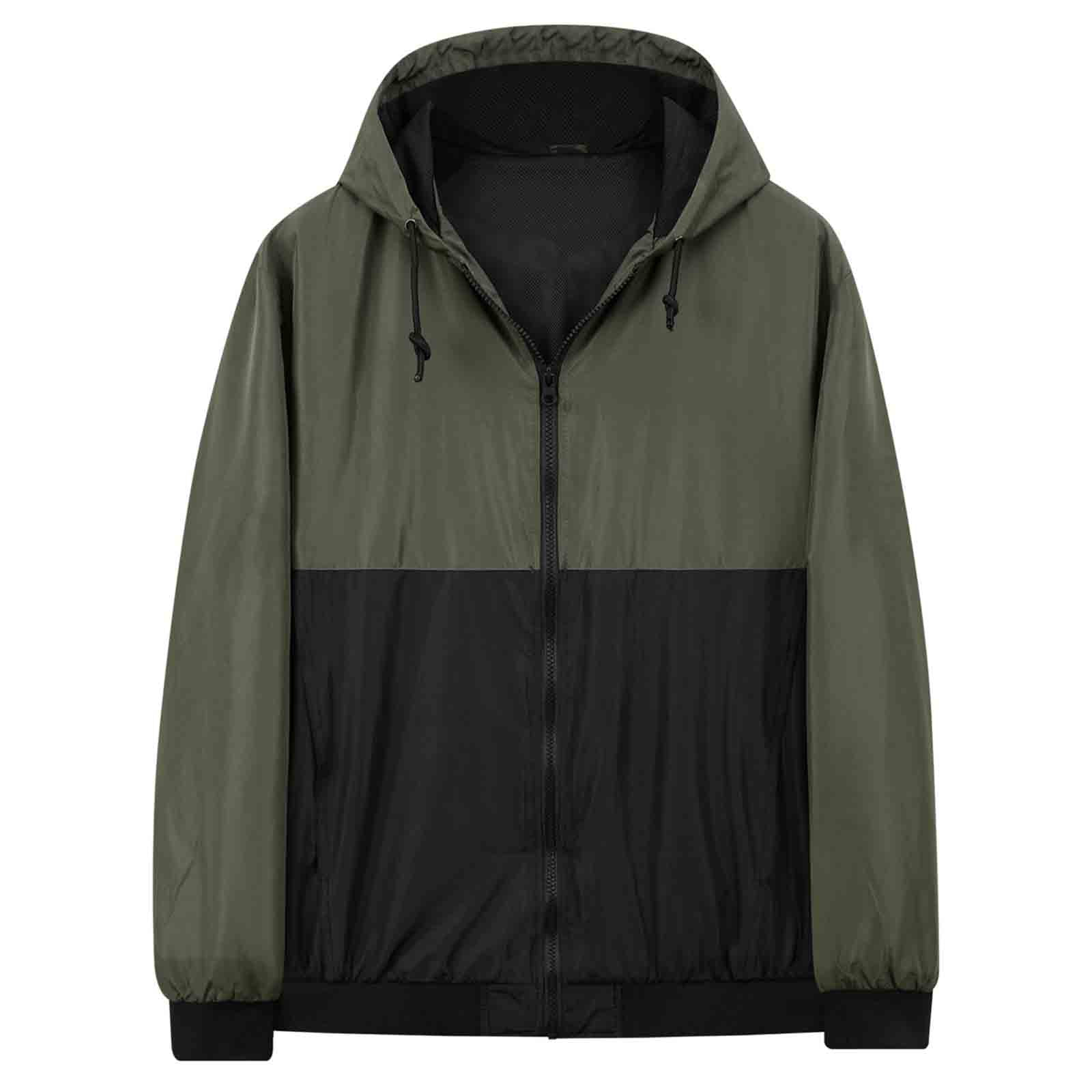 MADHERO Men's Windbreaker Jacket With Hooded Lightweight Packable ...