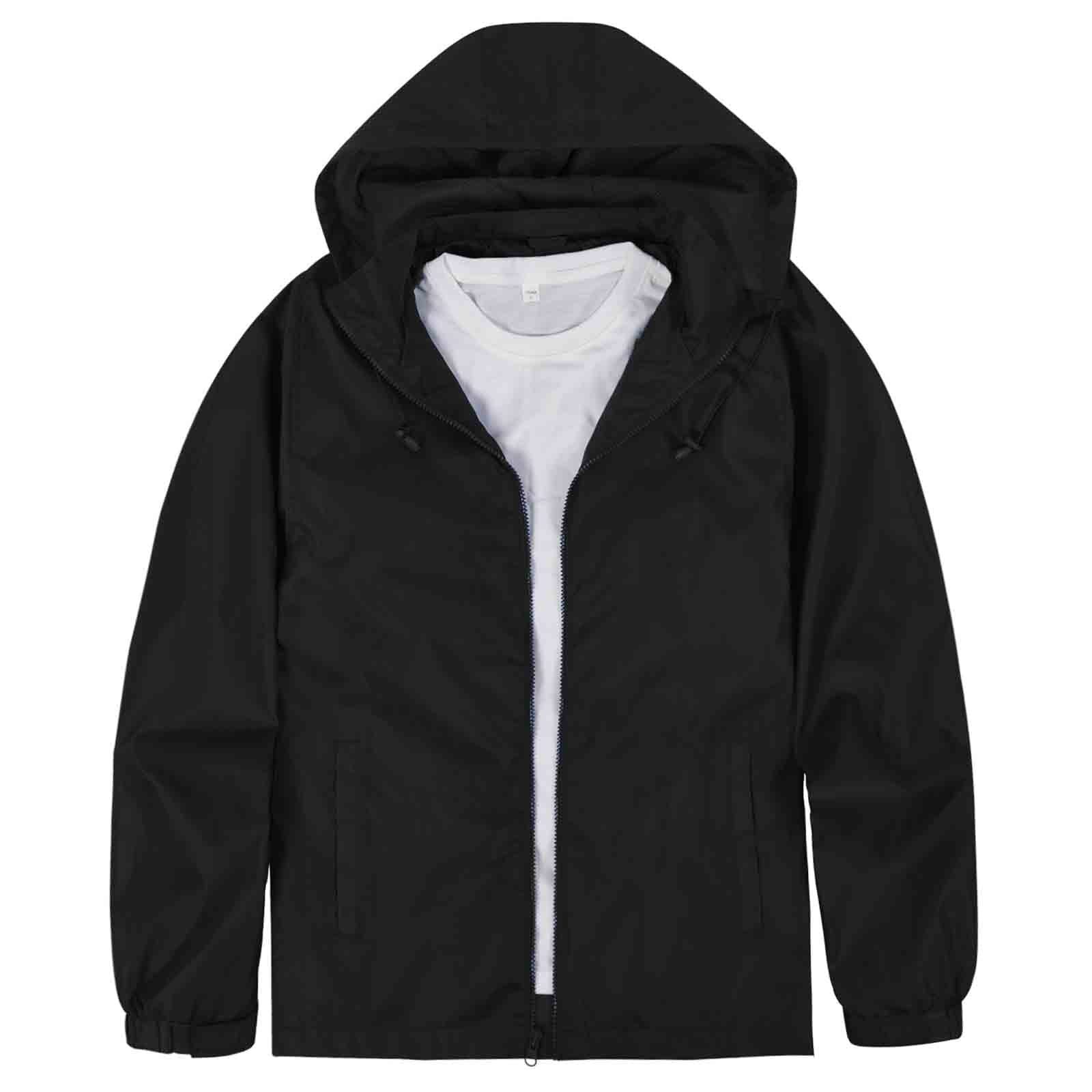 MADHERO Lightweight Waterproof Removable Hood Windbreaker Jacket and Rain Coat Men's M - Walmart.com