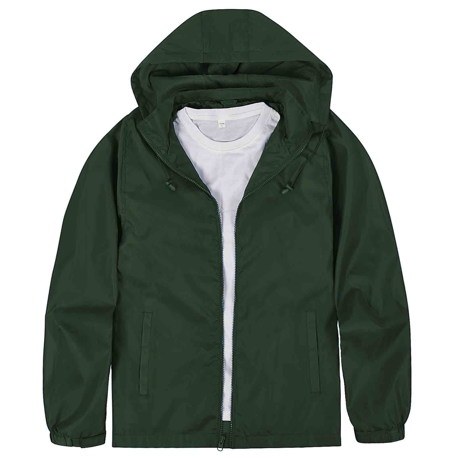 MADHERO Mens Lightweight Windbreaker Jackets Waterproof Raincoat with ...