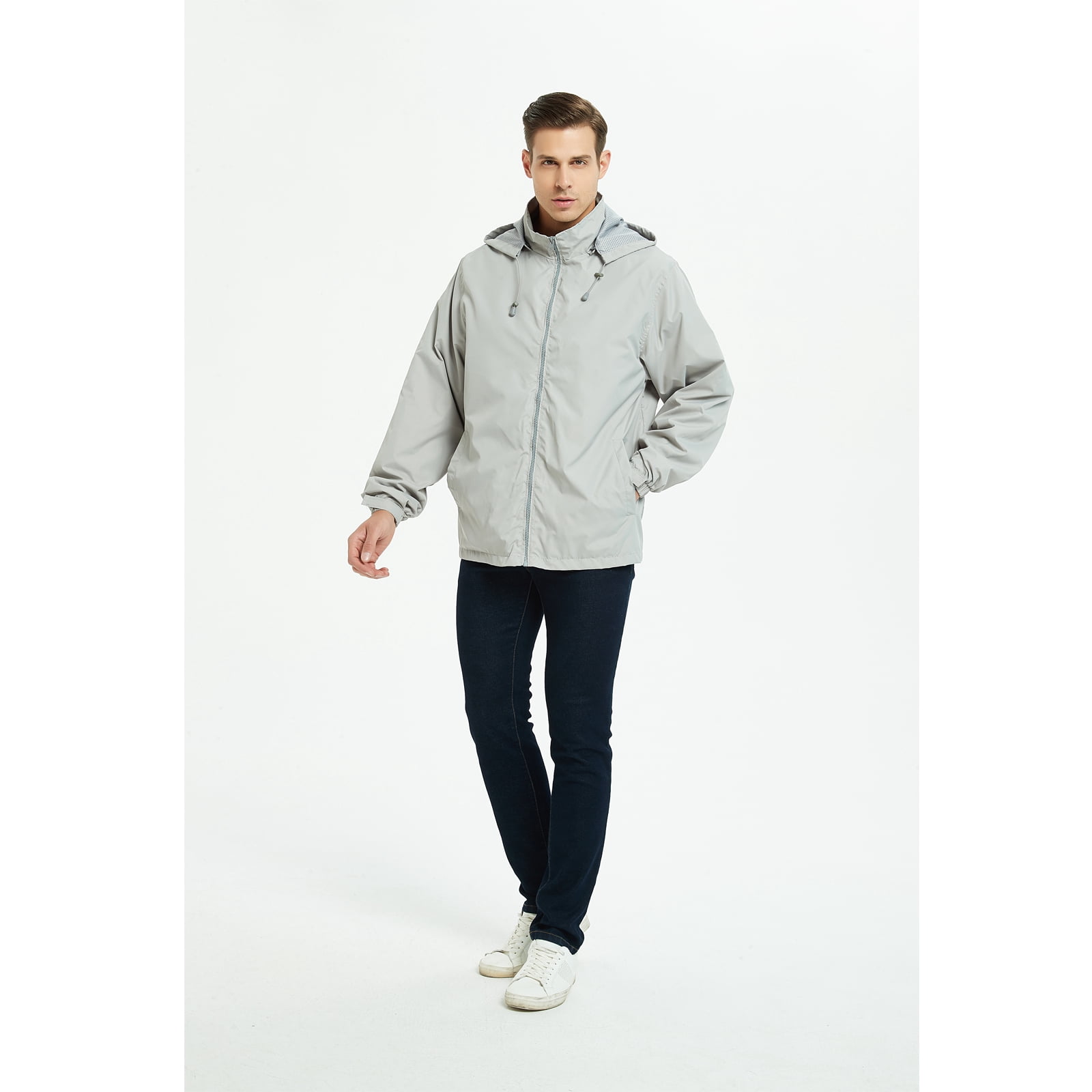 MADHERO Lightweight Waterproof Removable Hood Windbreaker Jacket and ...
