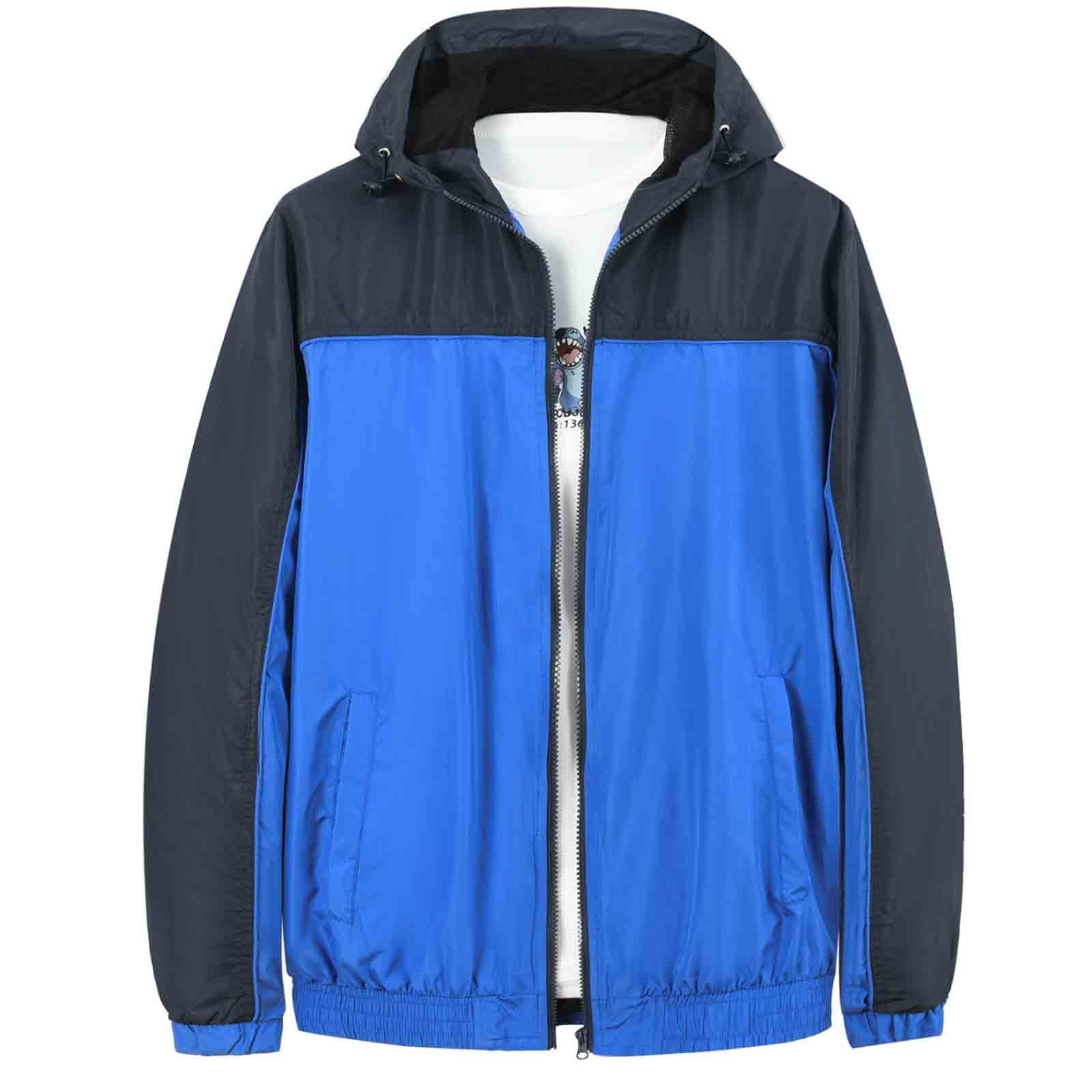 MADHERO Mens Windbreaker Jackets Lightweight Waterproof Raincoat with Hood Outdoor Running ...