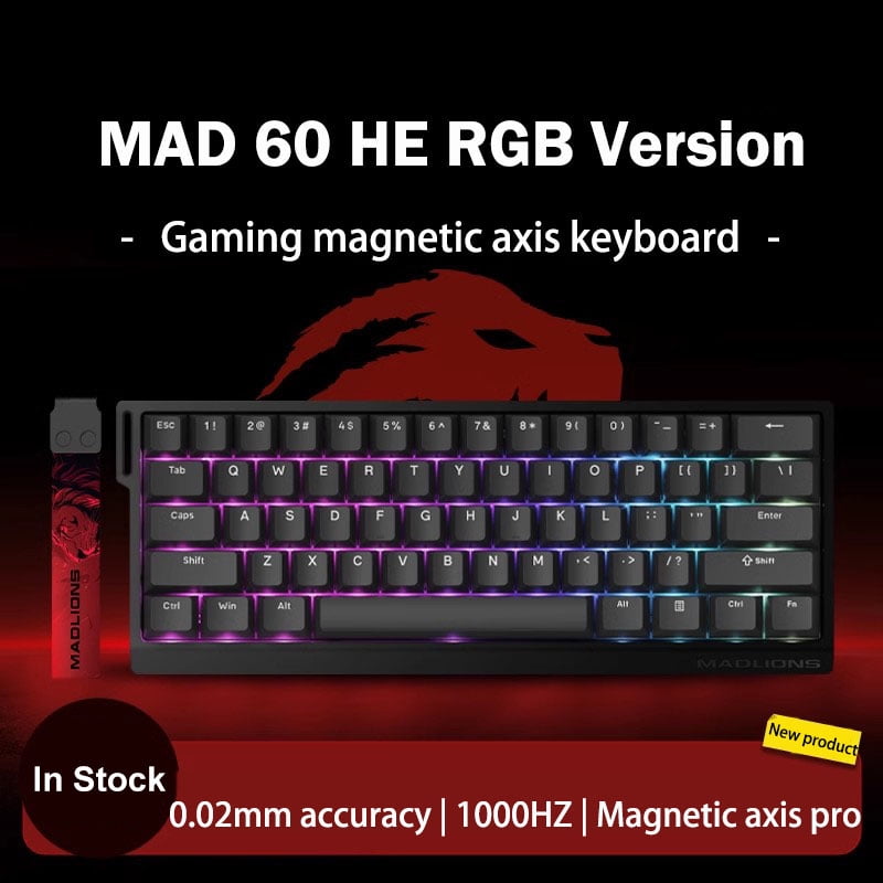 MADLIONS MAD 60/68HE Gaming Magnetic Switch Keyboard Wired Key Web ...