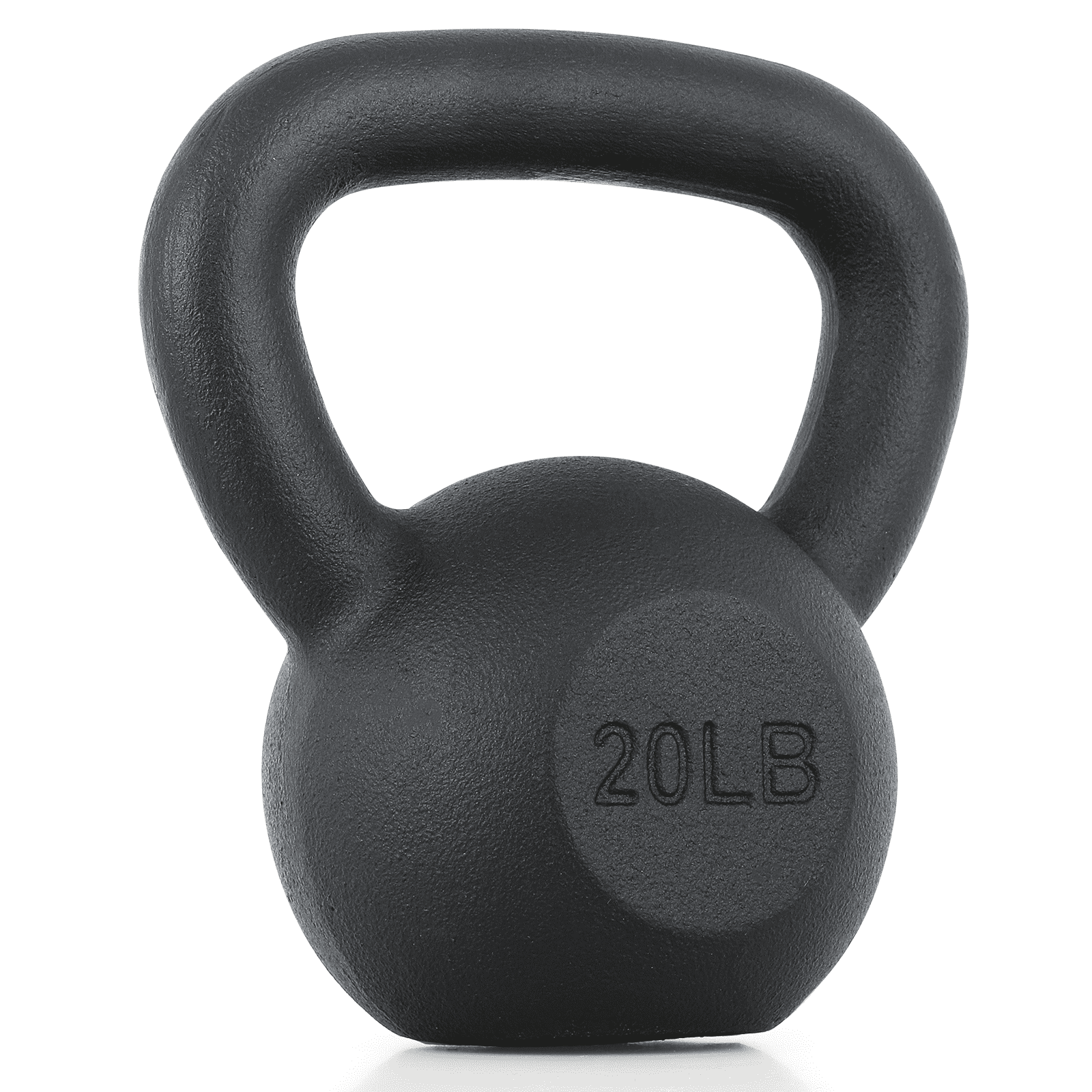 MADOG 20LB Powder Coated Solid Cast Iron Kettlebell, Smooth Handle ...