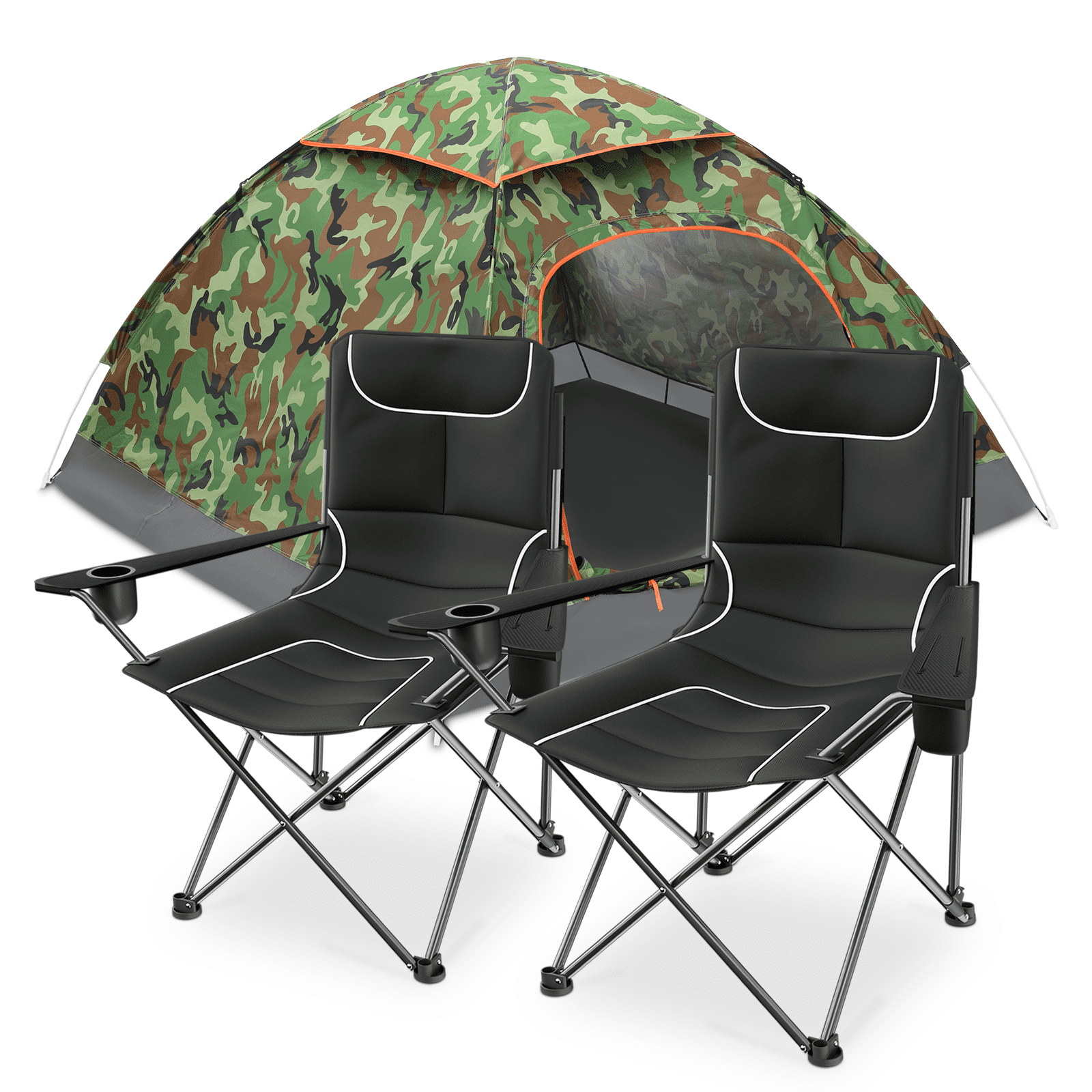 MADOG 2-Person Camping Tent with Two Folding Chairs - Walmart.com