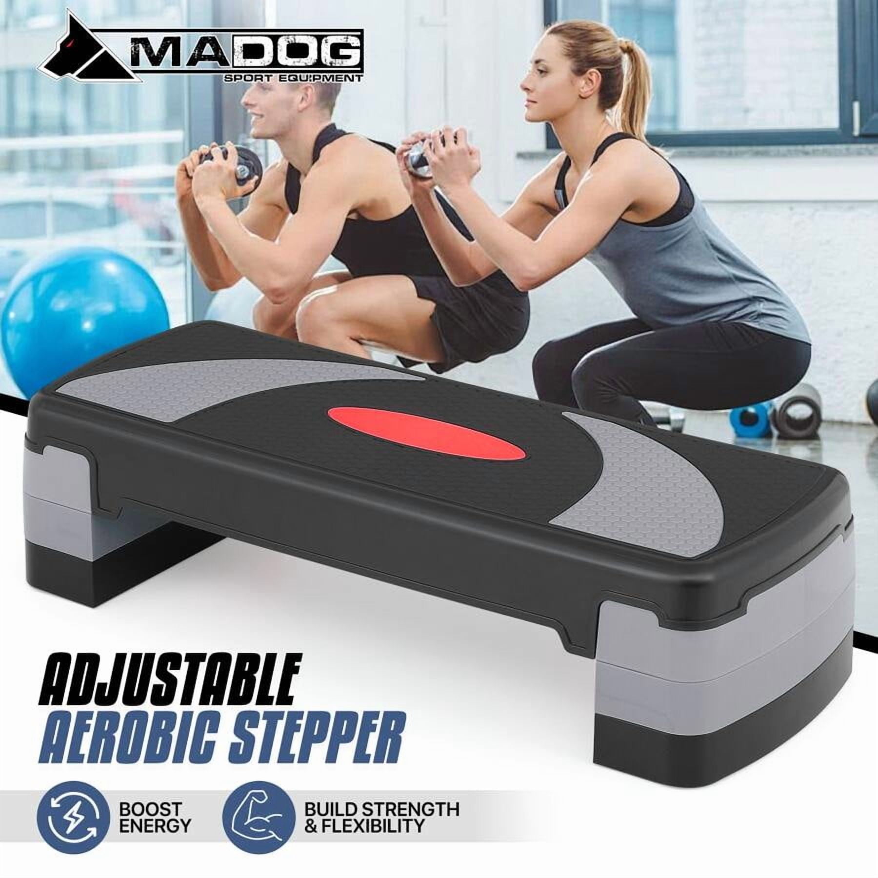 MADOG 31" Aerobic Stepper With Risers, Adjustable Height Workout Exercise Step Platform Trainer ...