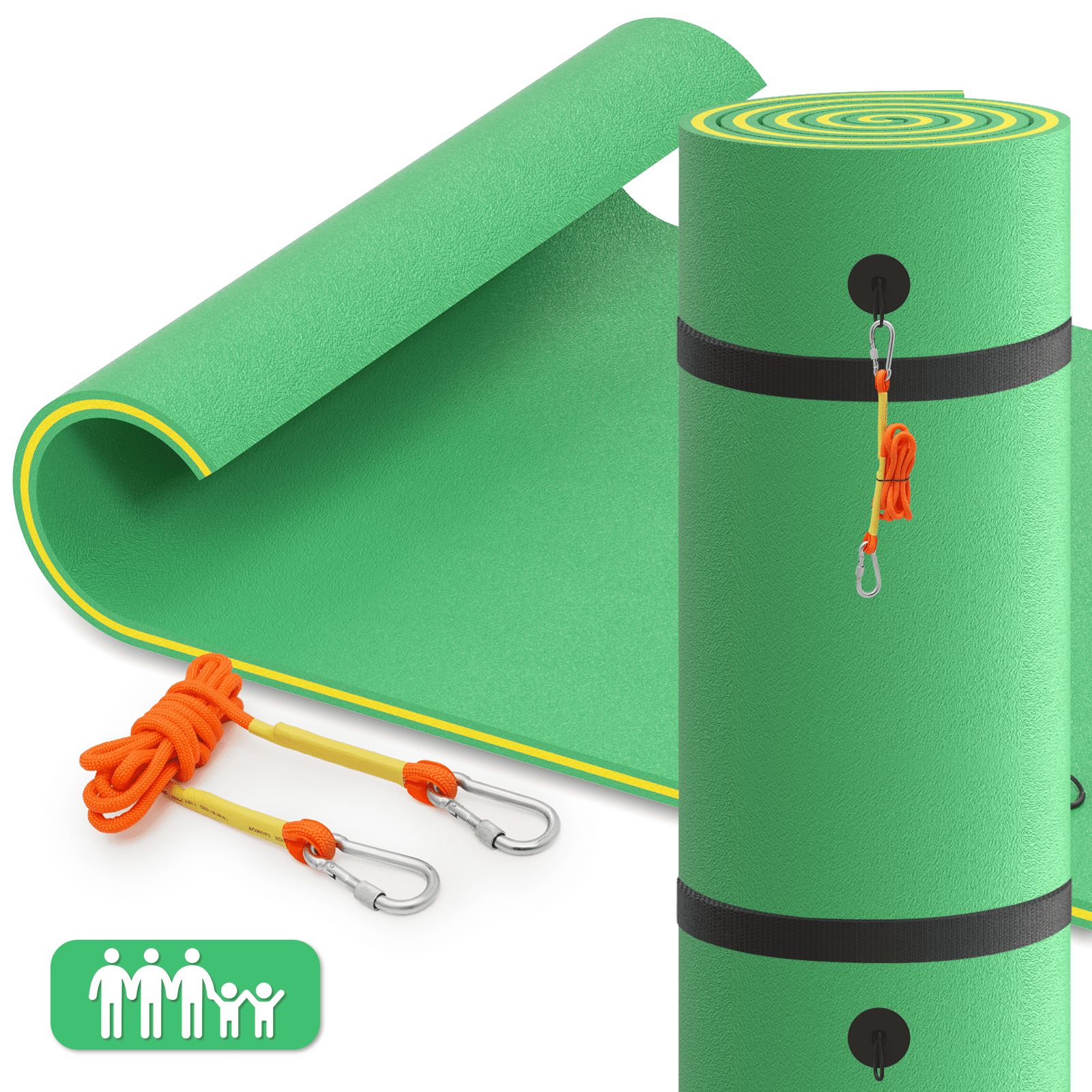 MADOG 9'x6' Water Floating Mat Foam Pad, Bouncy Tear-Resistant XPE Foam ...