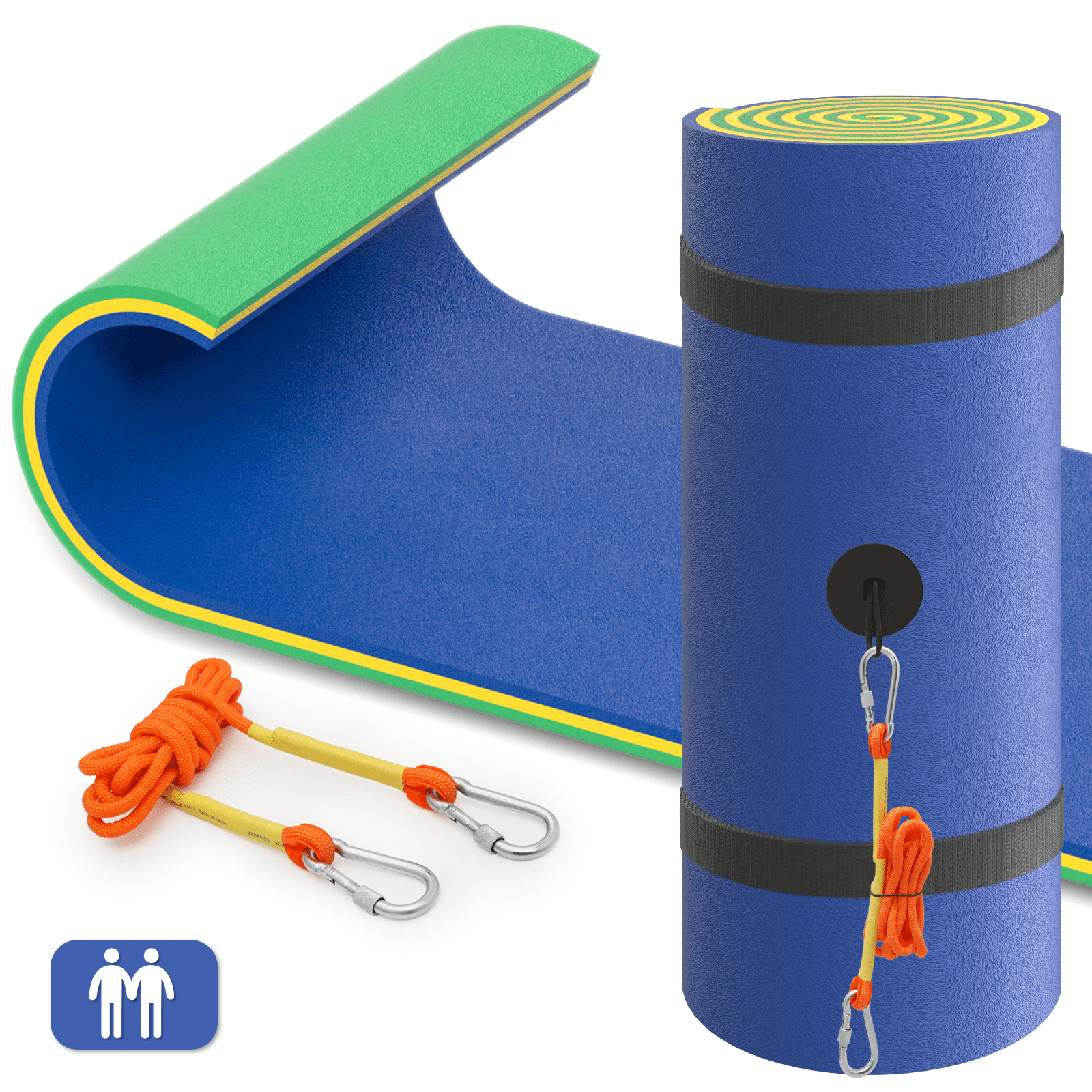 MADOG 9x3FT Floating Water Mat, 3-Layer Tear-Resistant XPE Foam Water ...