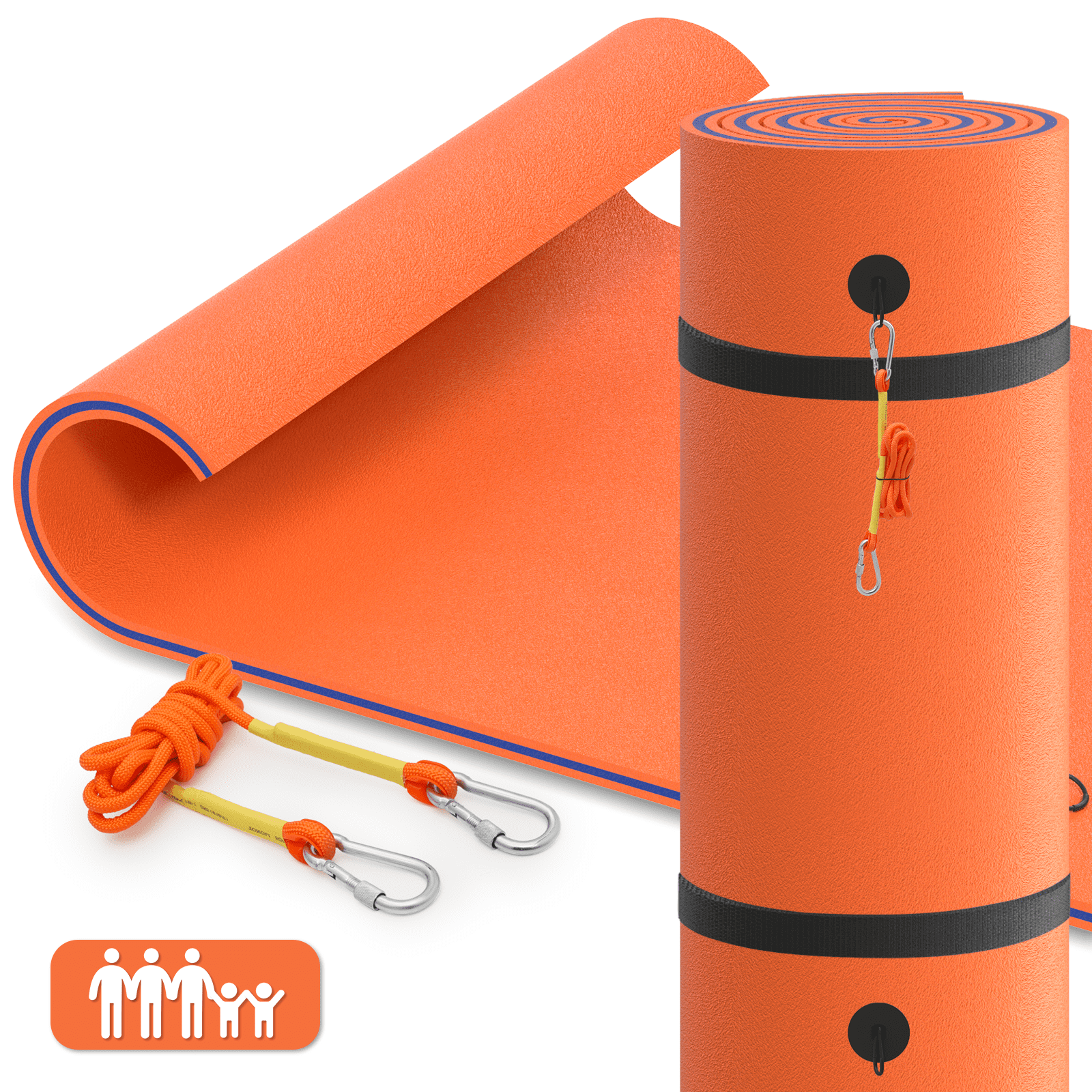 MADOG 9x6FT Floating Water Mat, 3-Layer Tear-Resistant XPE Foam Water ...