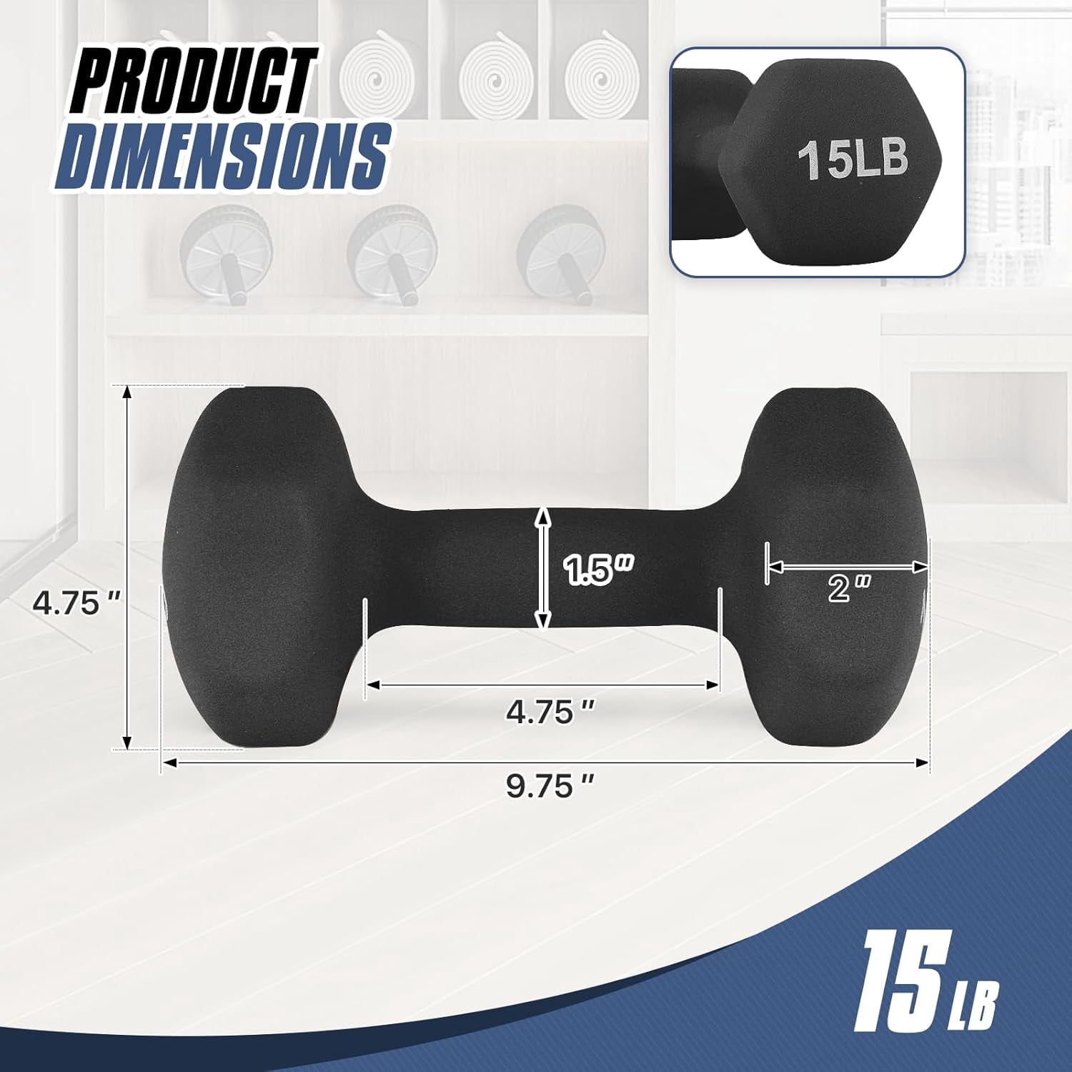 MADOG Adjustable Dumbbell Set, Anti-Slip Neoprene Coated Hexagon Hand ...