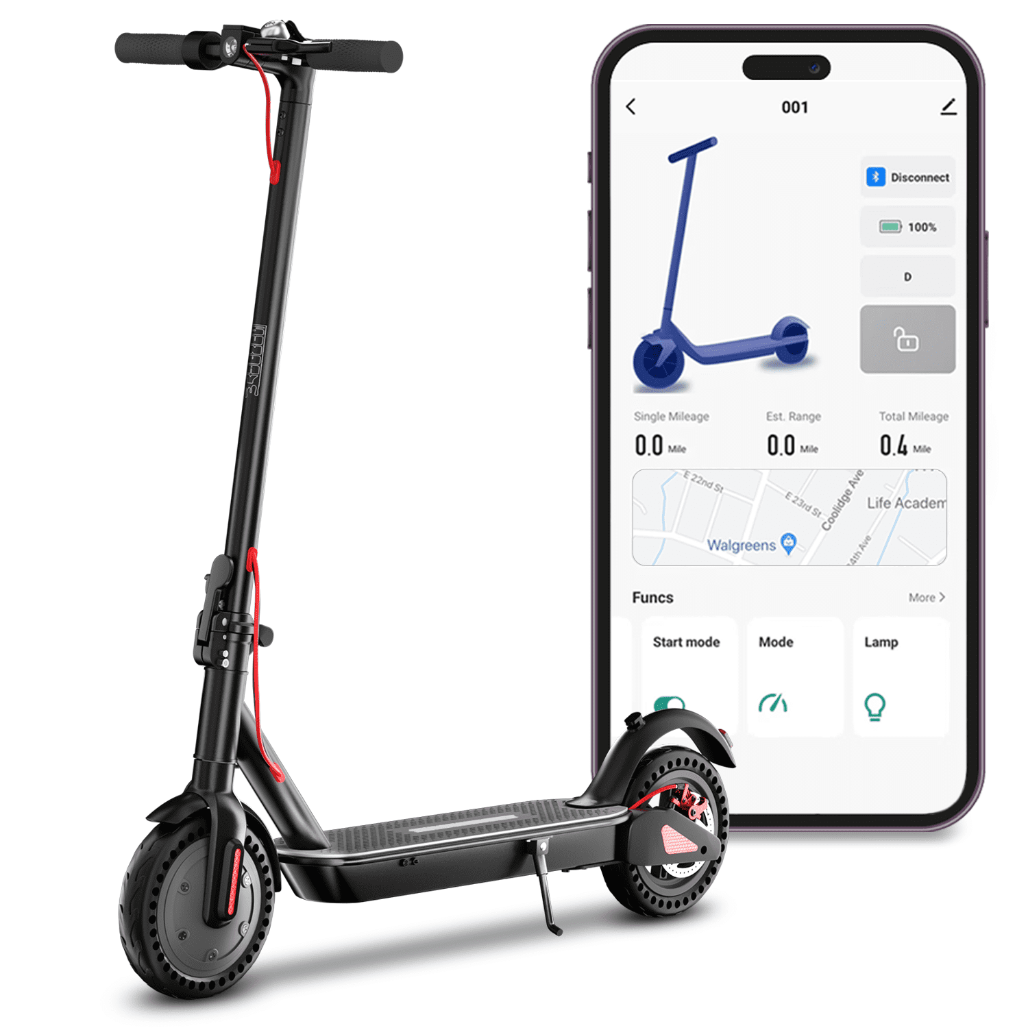 "MADOG Electric Scooter 8.5"" Tires, 300W, 19 Mph Speed & 11 Miles ...