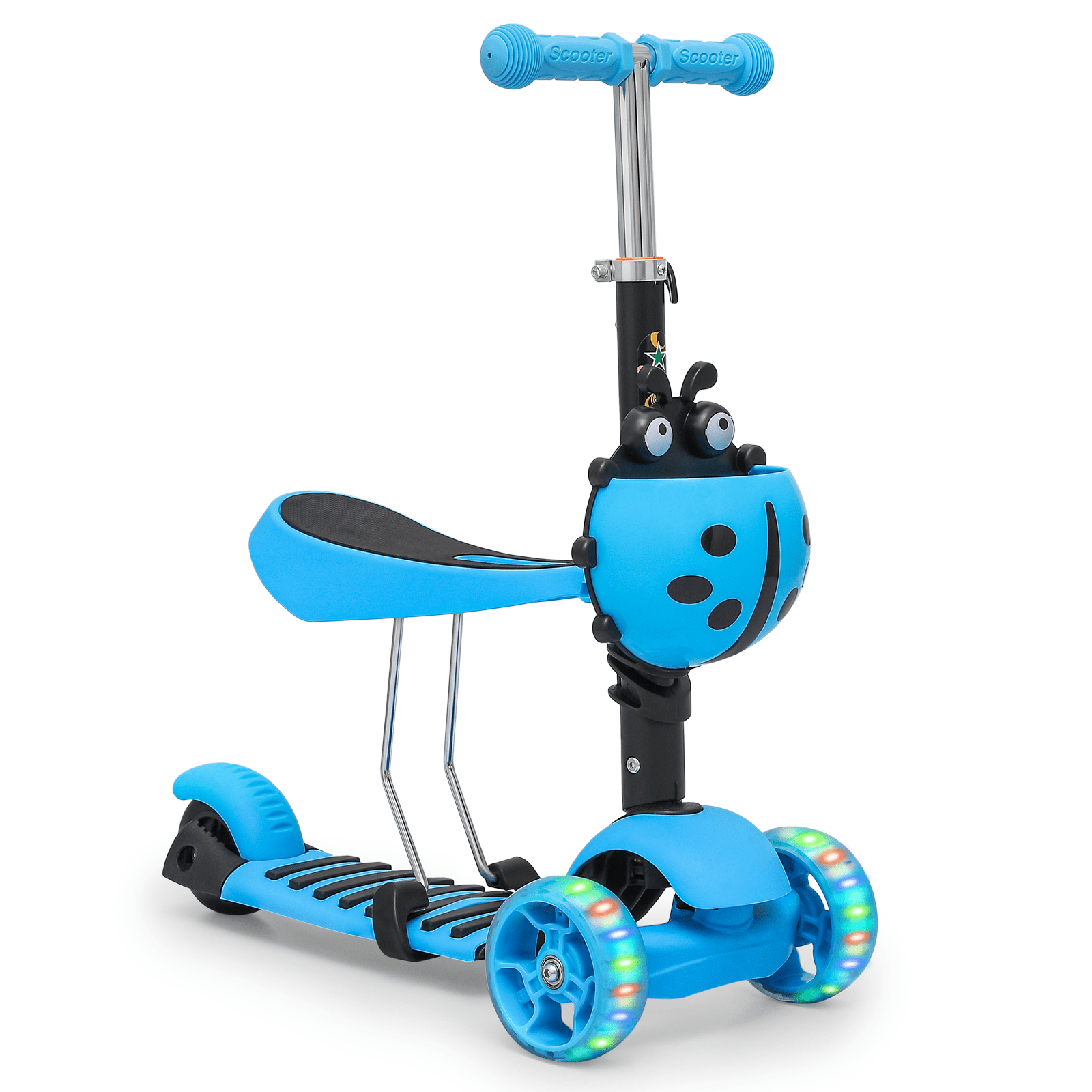 MADOG Kick Scooter, Adjustable Height Handlebar & Removable Seat, Kids ...