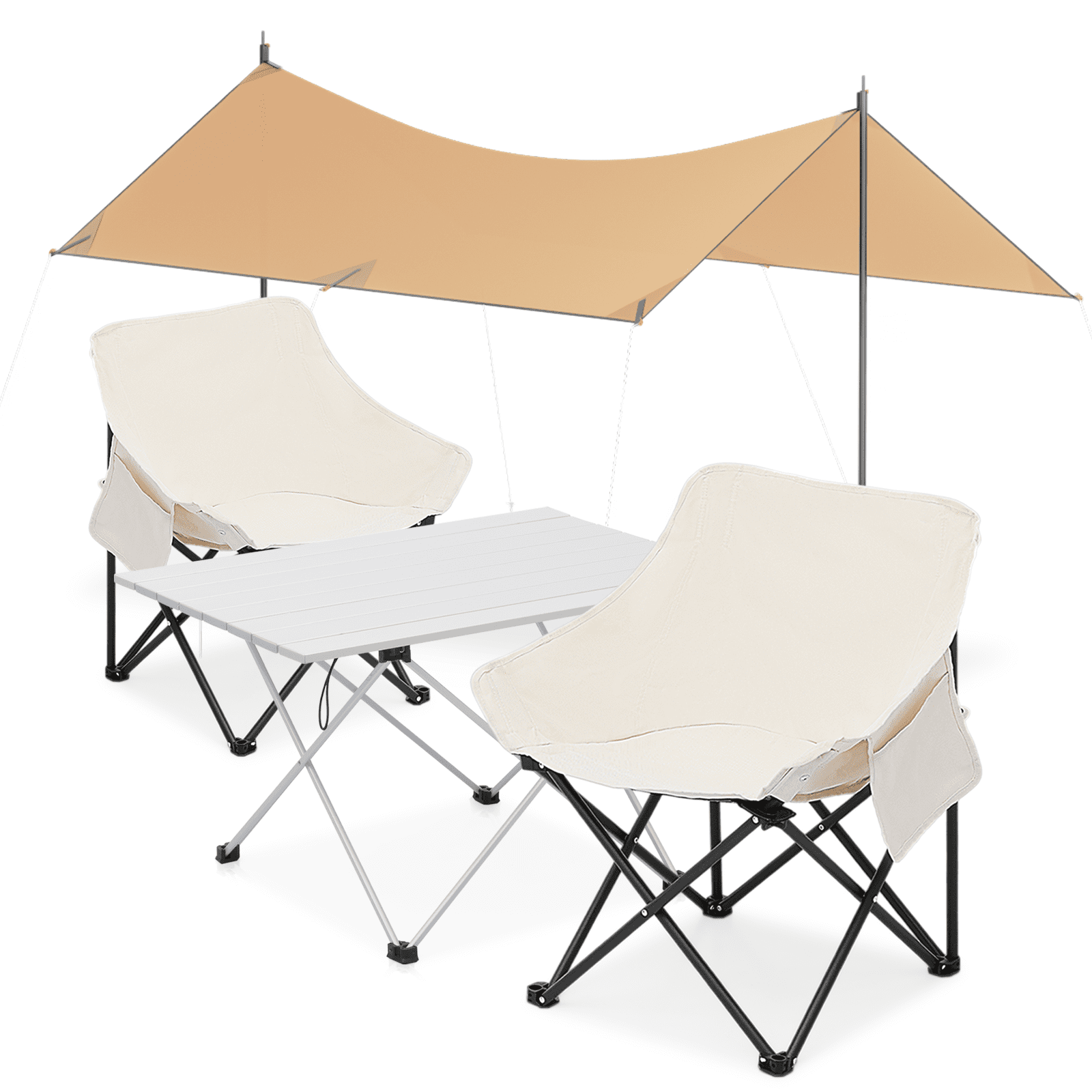 MADOG Set of 4 Camping Tent Tarp + Chairs + Table, Waterproof Tents ...